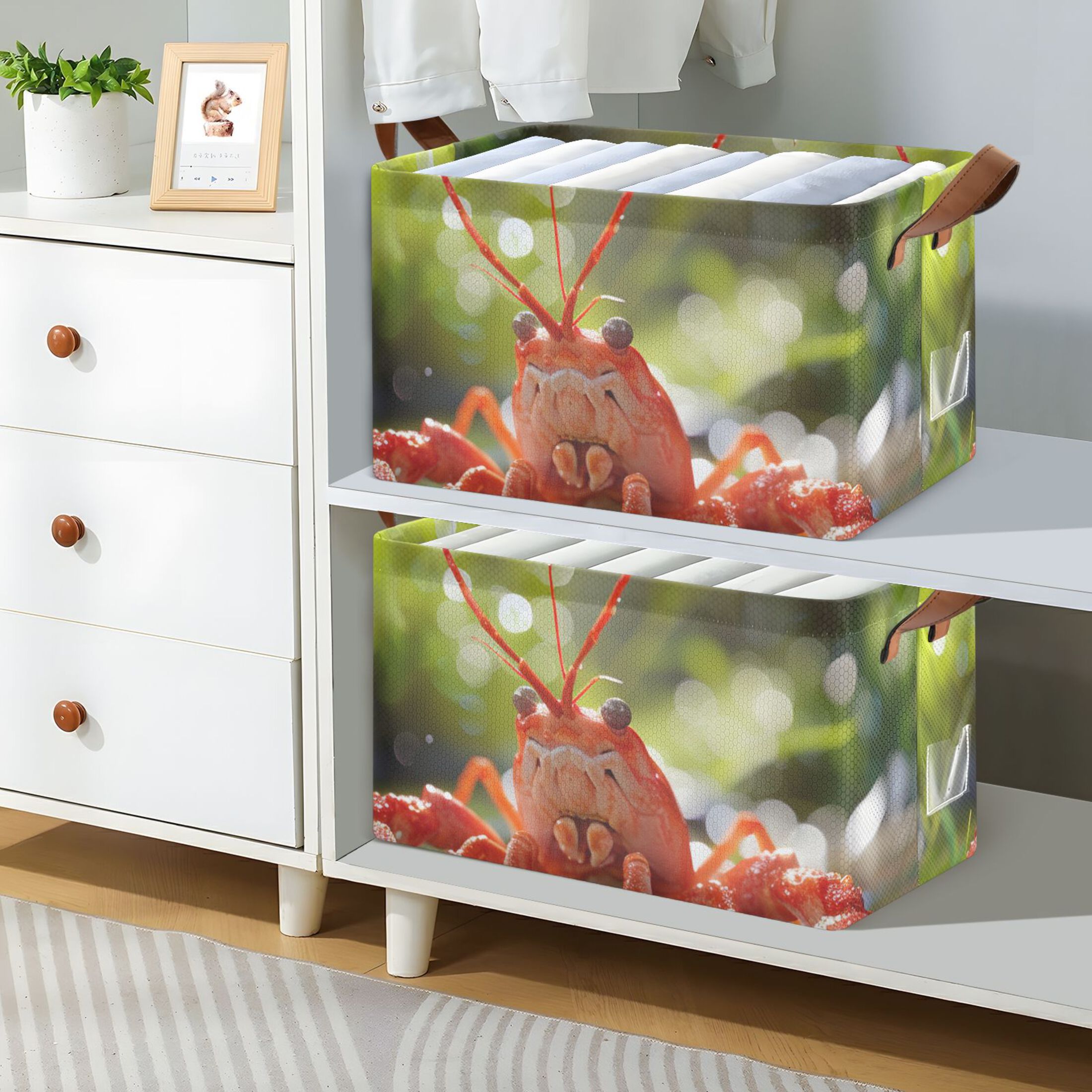Lobster Foldable Storage Large Fabric Storage Baskets Organizer Storage ...