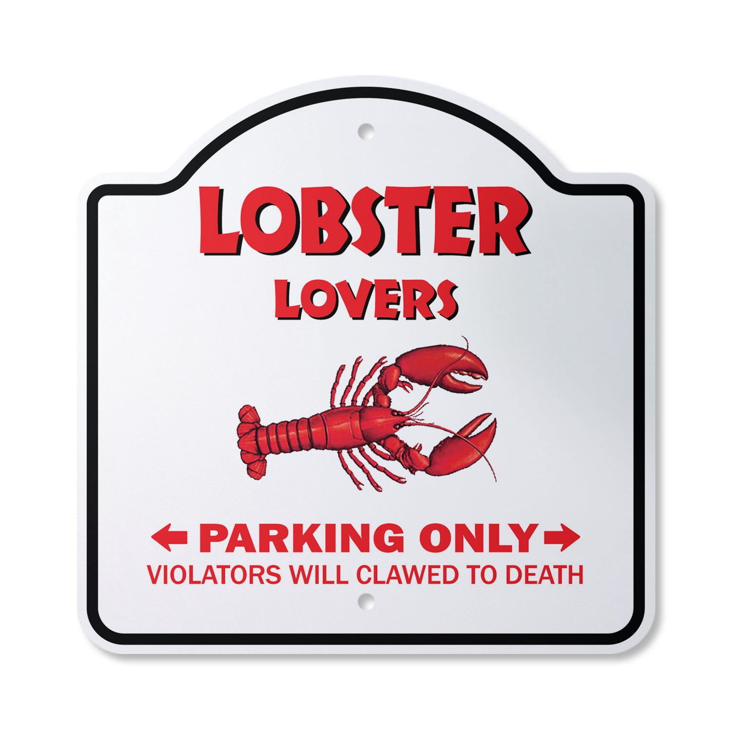 Lobster Lovers Parking 12" X 12" Sign | Indoor/Outdoor Plastic ...