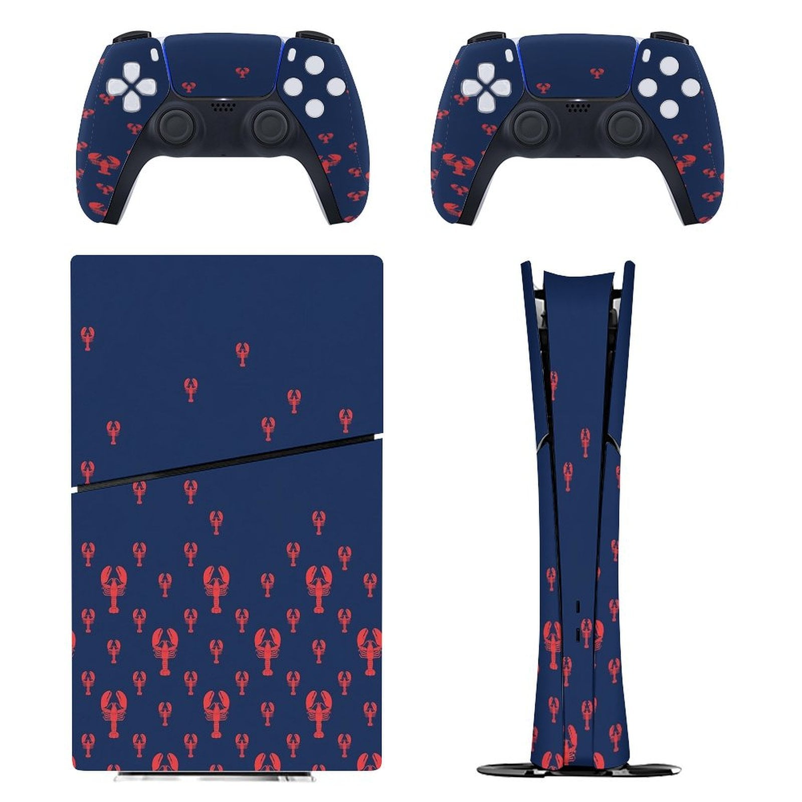 Lobster Squadron on Navy PS5/PS5 Pro/PS5 Slim Digital Disc Skin Sticker ...