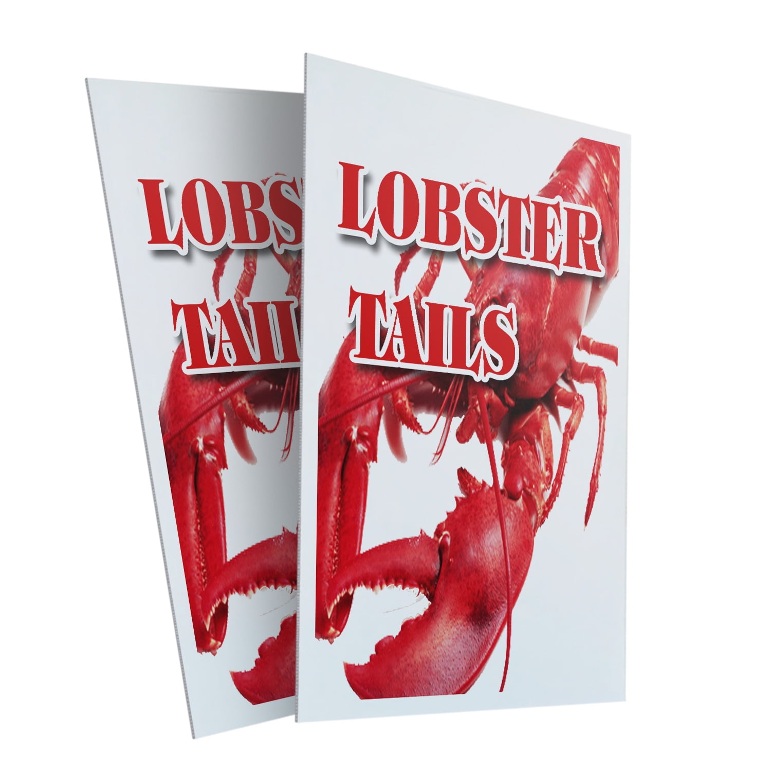 Lobster Tails (2-PACK) 24" x 36" Plastic Signs | Sign Insert 4mm ...