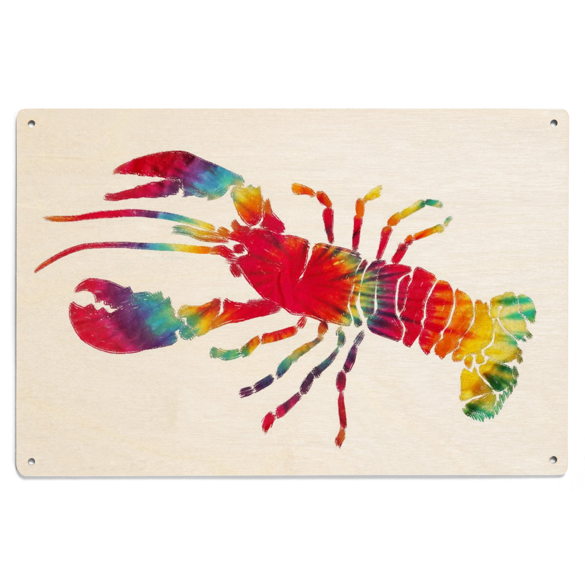 Lobster, Tie Dye Birch Wood Wall Sign (6x9 Rustic Home Decor, Ready to ...