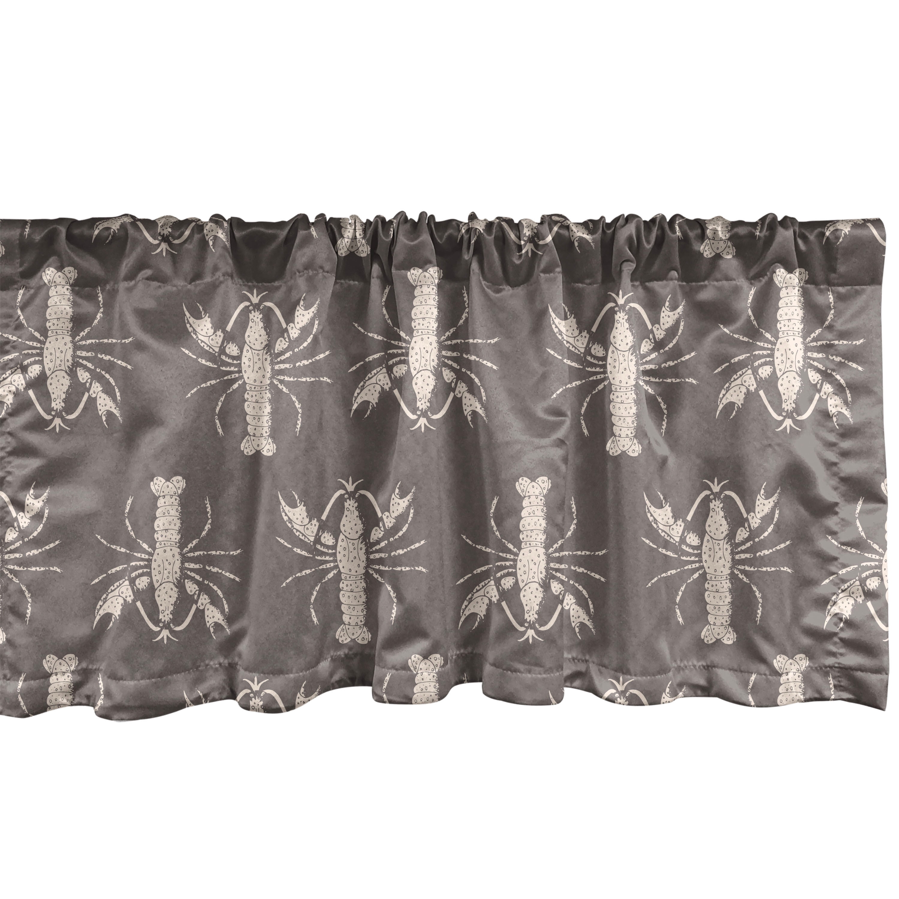 Ambesonne Lobster Valance Pack of 2, Sea Animal Vintage Style, 42"X12 ...