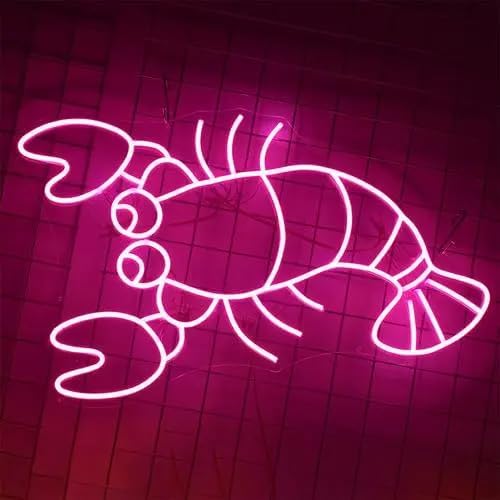 Lobster neon sign pink neon sign used for wall decoration Led neon sign ...