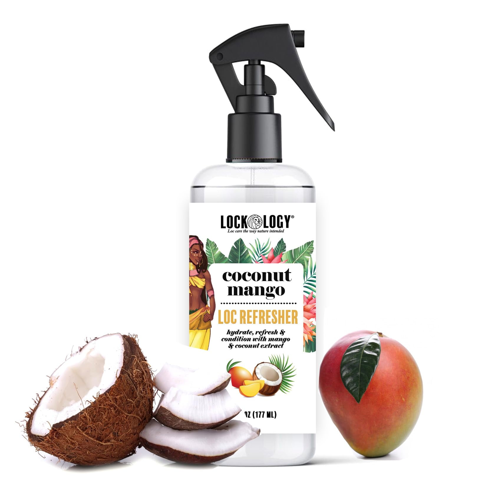 Loc Moisturizer Spray for Dreadlocks with Coconut & Mango, Locs Hair ...