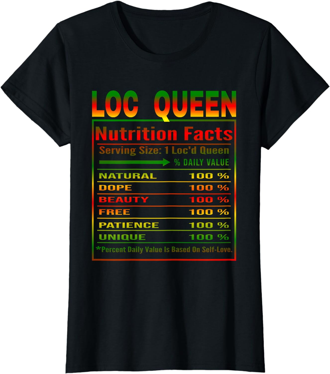 Loc Queen Nutrition Facts, Loc'd Queen, Loc'd Life T-Shirt - Walmart.com