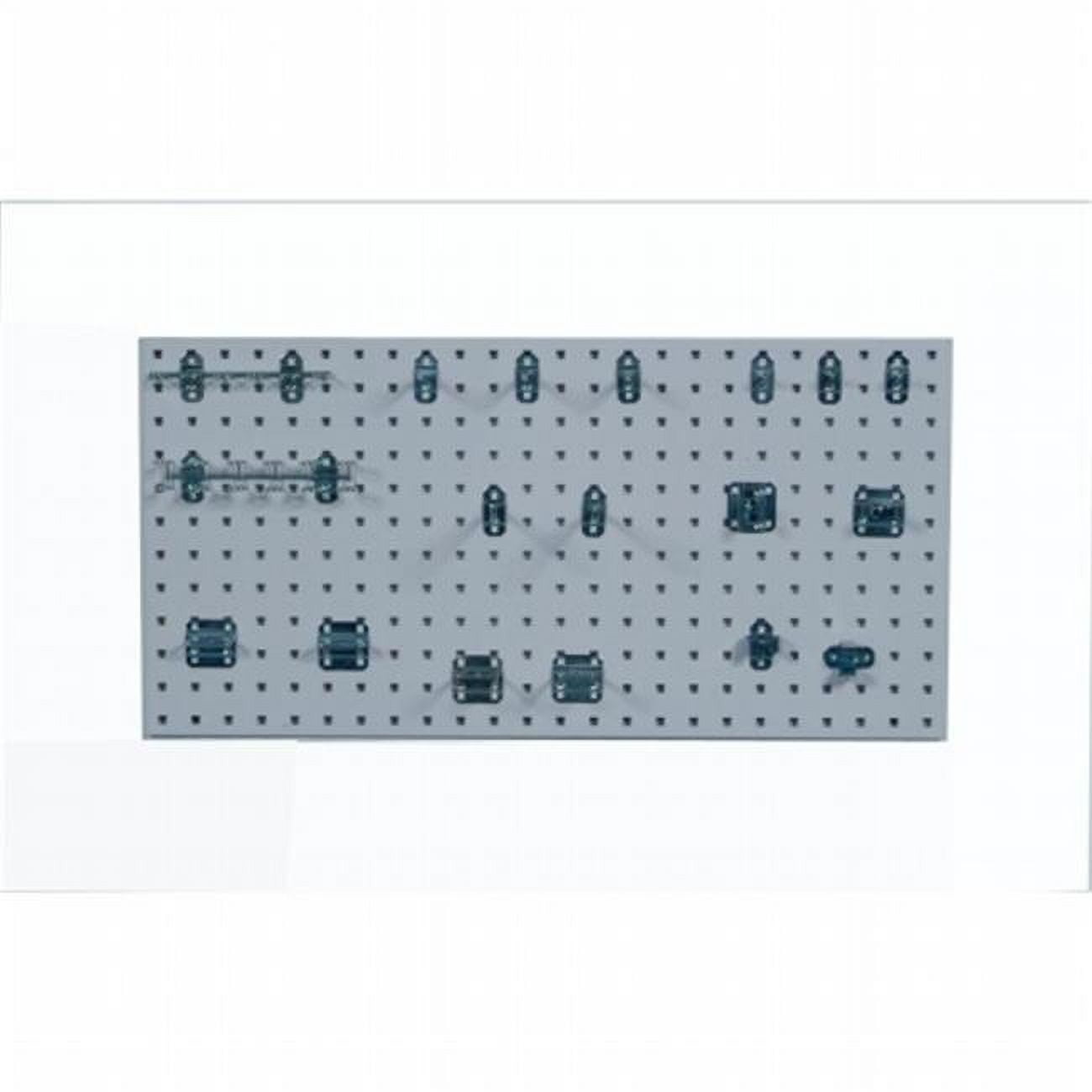 LocBoard LB18-1WH-Kit White Steel Square Hole Pegboards with 18-Pieces ...