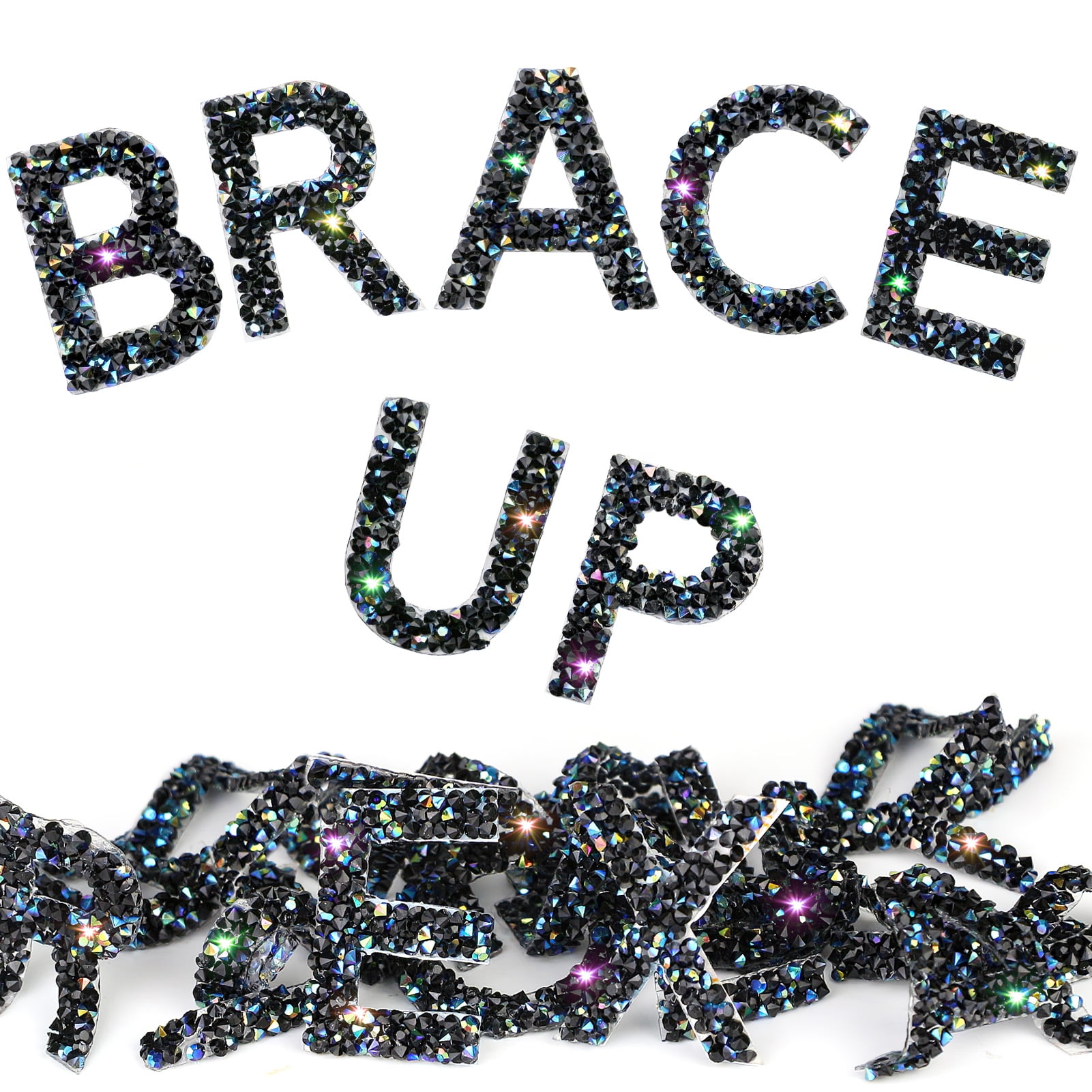 Locacrystal 34Pcs Bling Resin Rhinestone Alphabet Letter Stickers, A-Z ...
