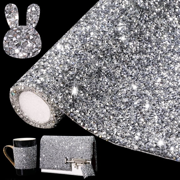 Locacrystal Bling Rhinestone Self-Adhesive DIY Sticker Sheet, Diamond ...