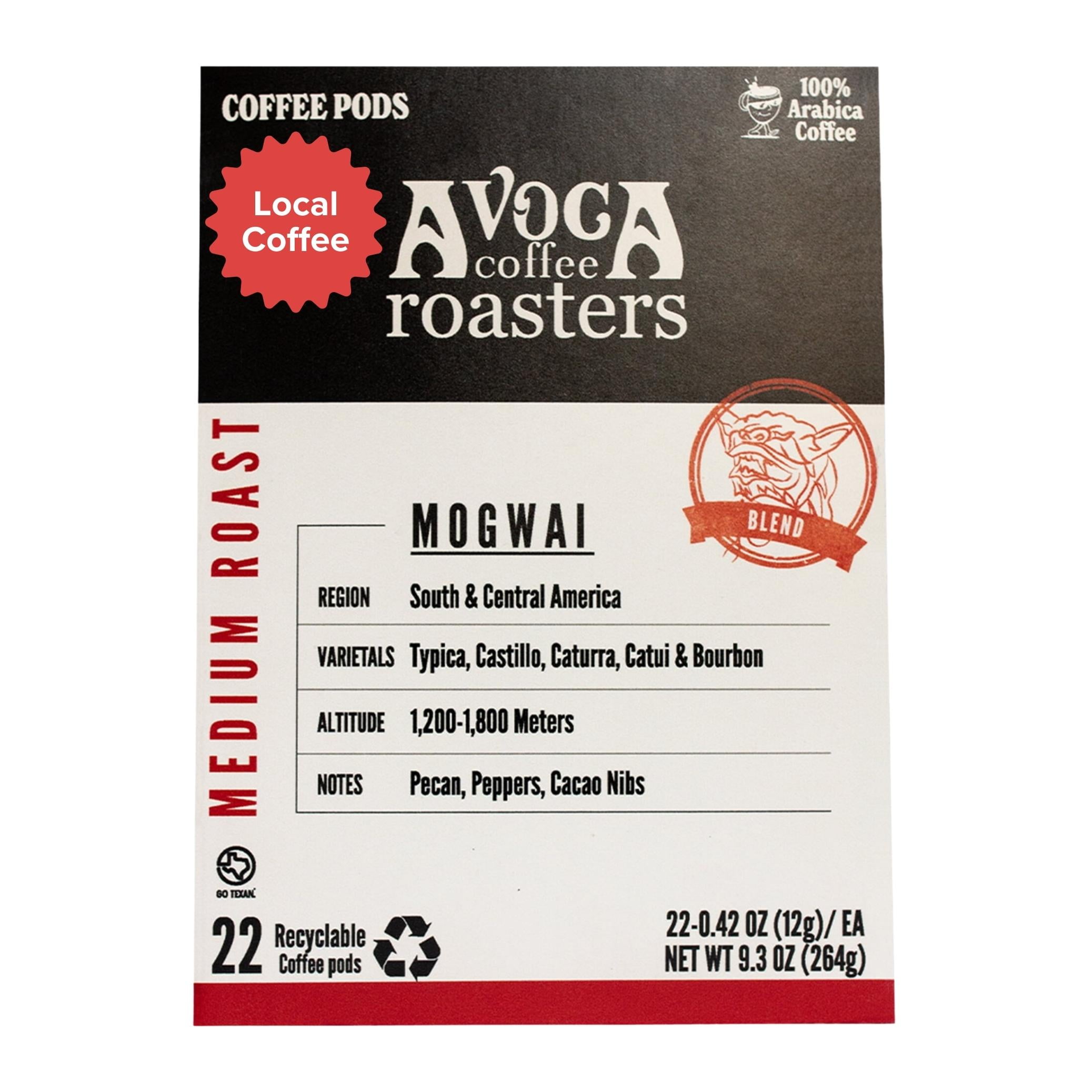 Local Avoca Coffee Mogwai Blend, Medium Roast Coffee Keurig Pods, 22 ...