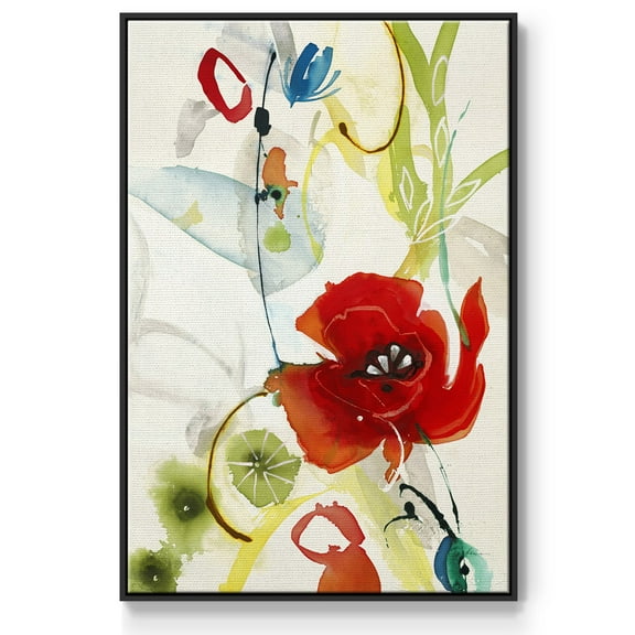 TURQUOISE LILLY Framed Premium Gallery Wrapped Canvas - Ready to Hang ...