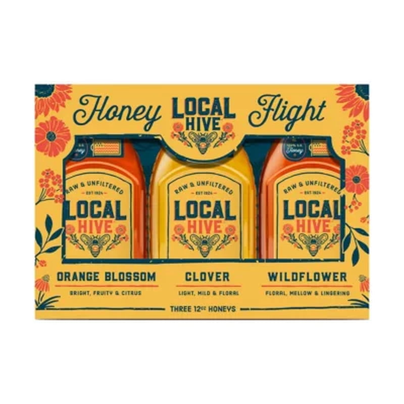 Local Hive 100% US Raw and Unfiltered Honey Gift Box, 12 Oz., 3 Pk ...