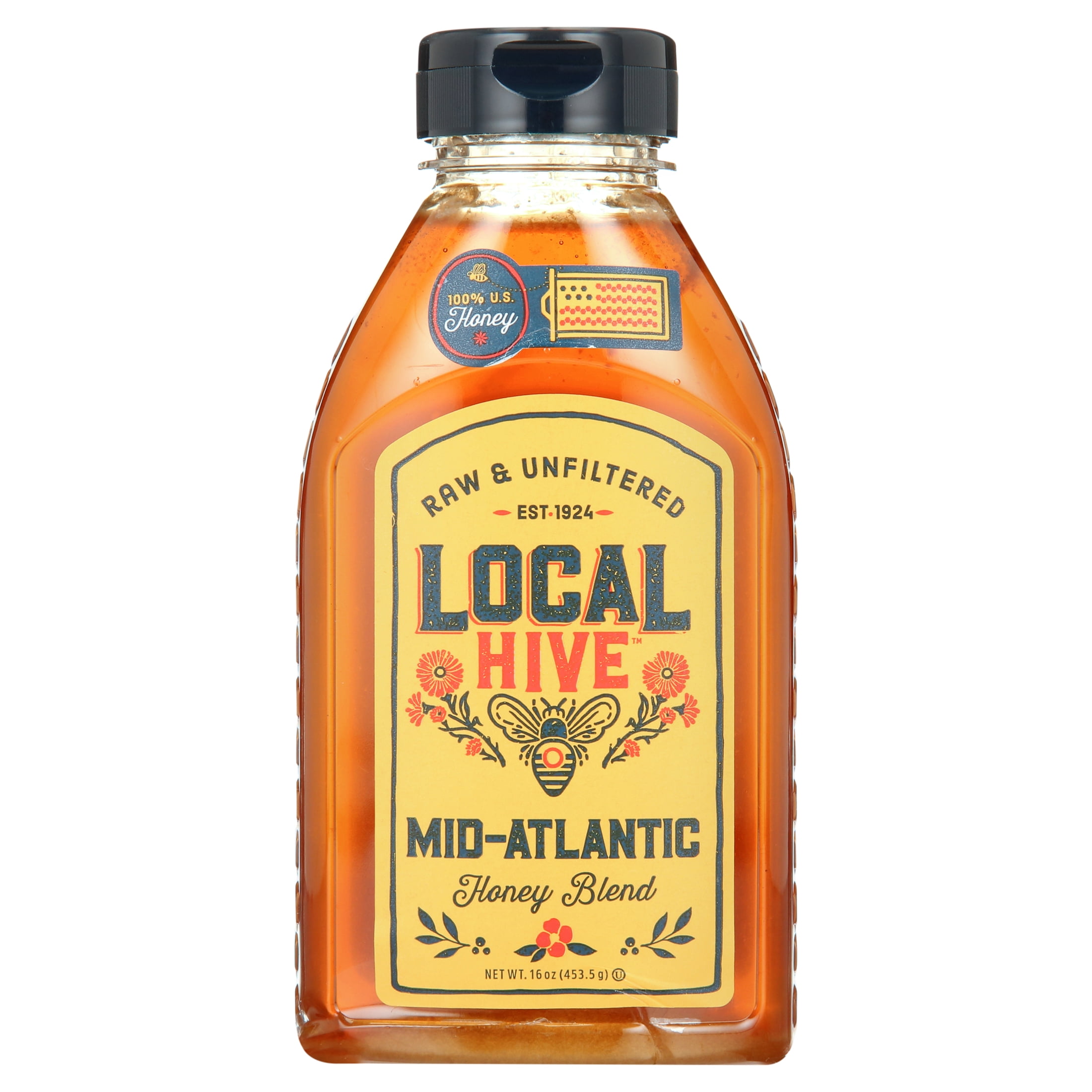 Local Hive, Raw & Unfiltered, 100% U.S. Mid-Atlantic Honey Blend, 16oz ...