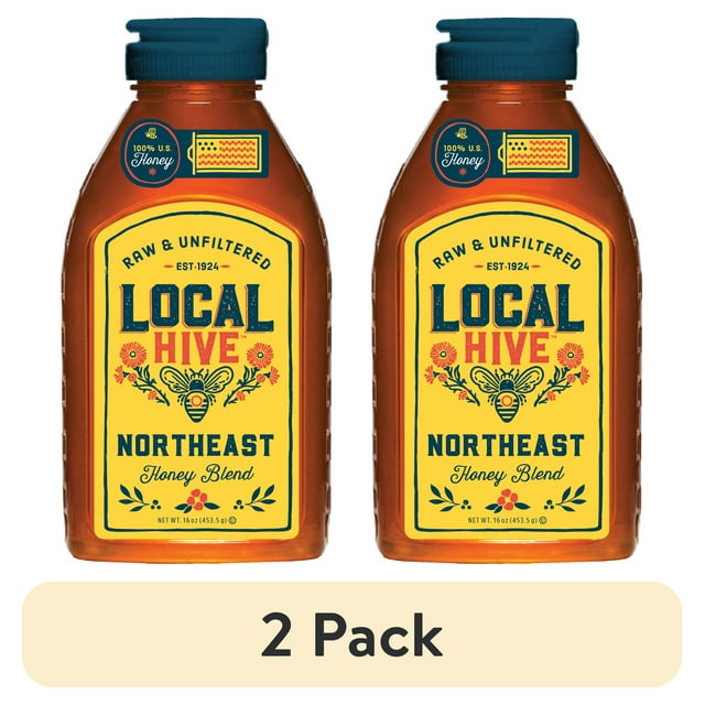 (2 pack) Local Hive Northeast Raw & Unfiltered Honey, 16 oz - Walmart.com
