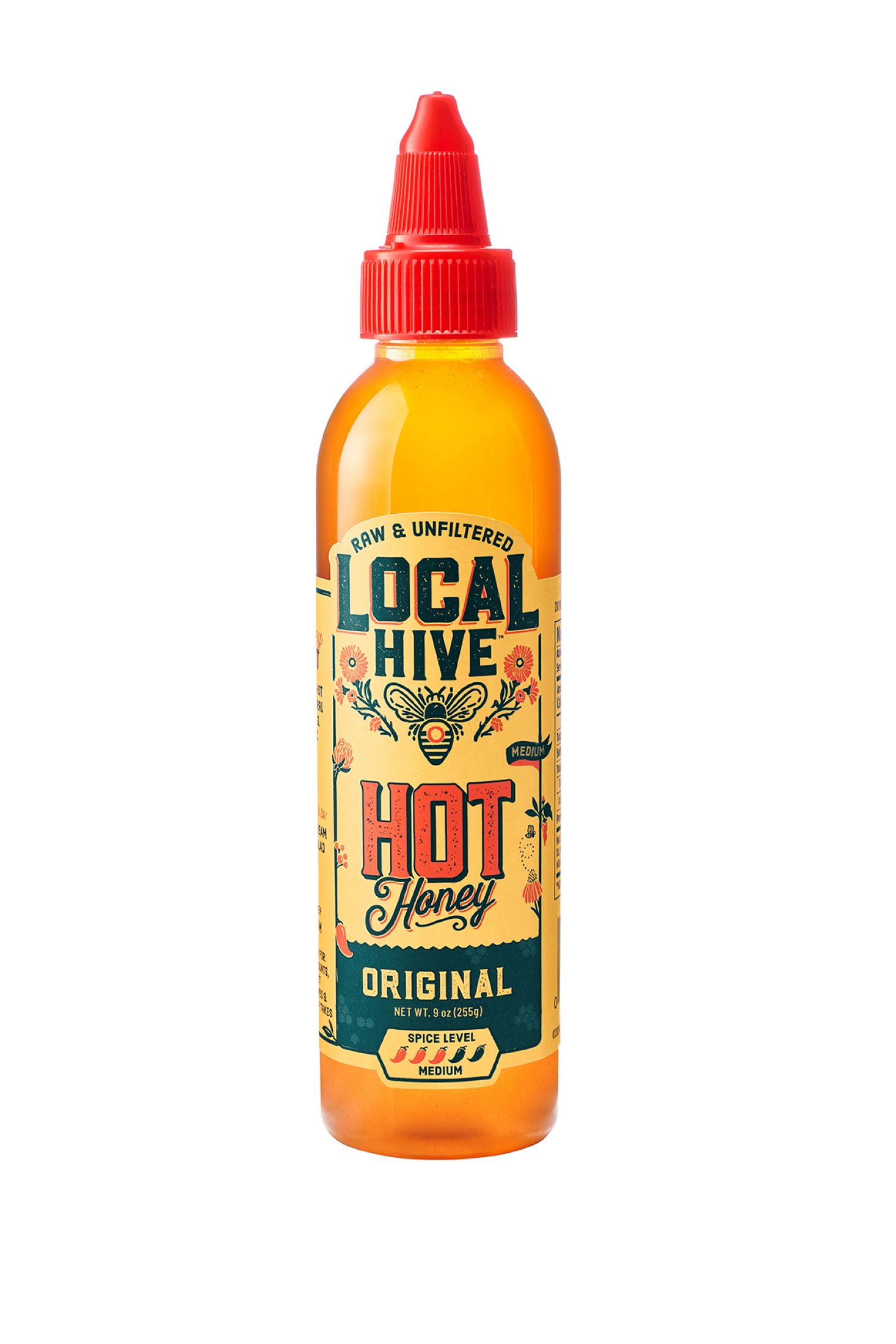Local Hive, Original Hot Honey Raw & Unfiltered, 9.0 oz Bottle ...