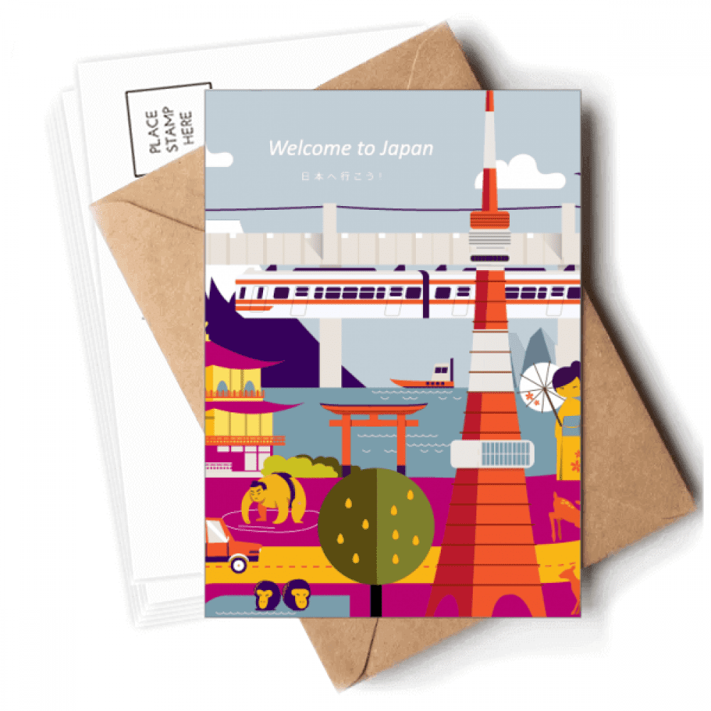 Local Japanese Famous Sightseeing Postcards Envelopes Blank Note Cards ...