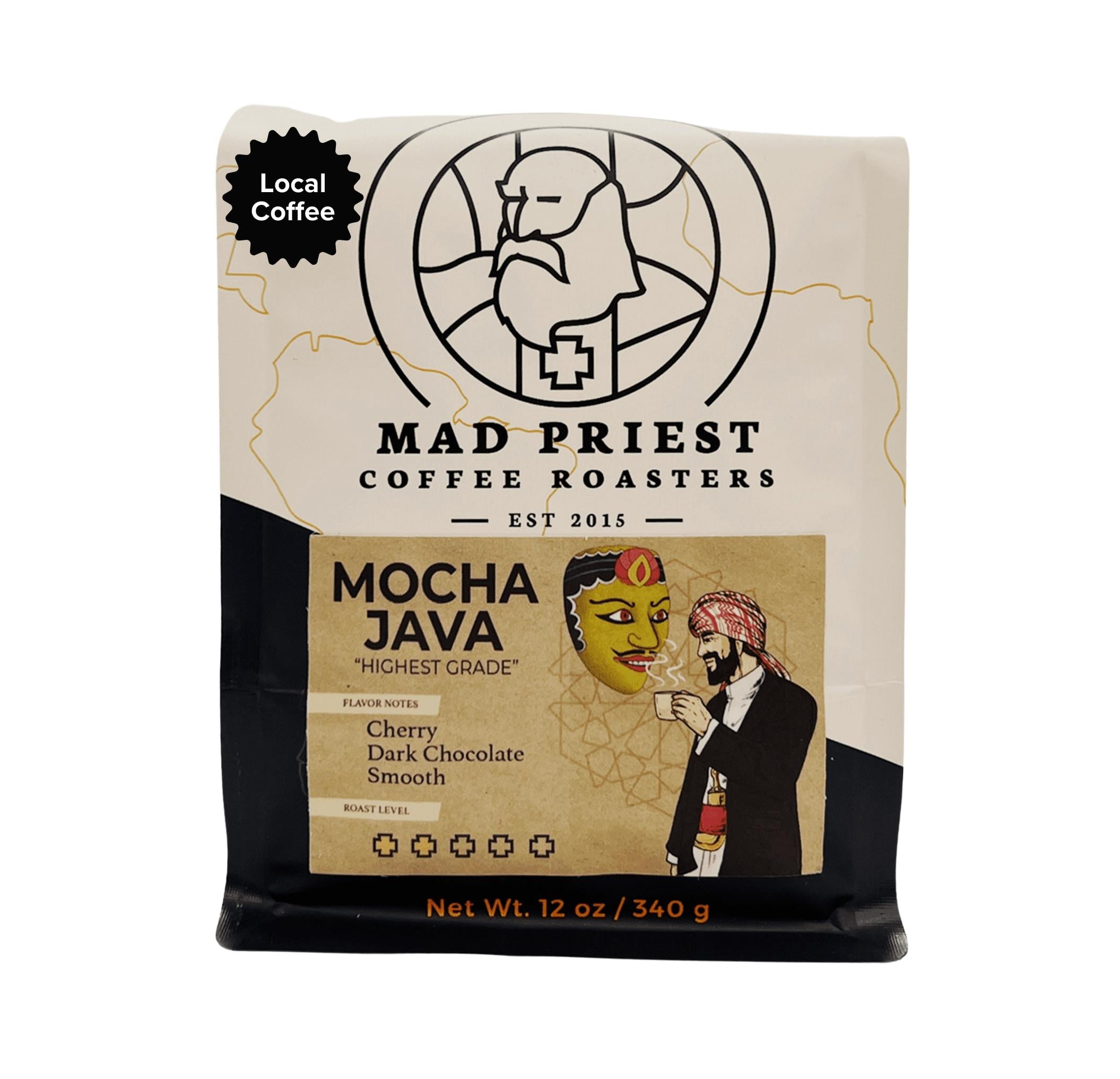 Local Mad Priest Coffee Roasters - Mocha Java Blend, Whole Bean, Medium ...
