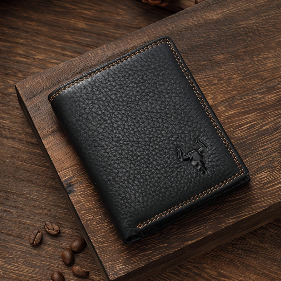 (Local Warehouse) Men's Wallet Large Capacity Sleek Genuine Leather ...