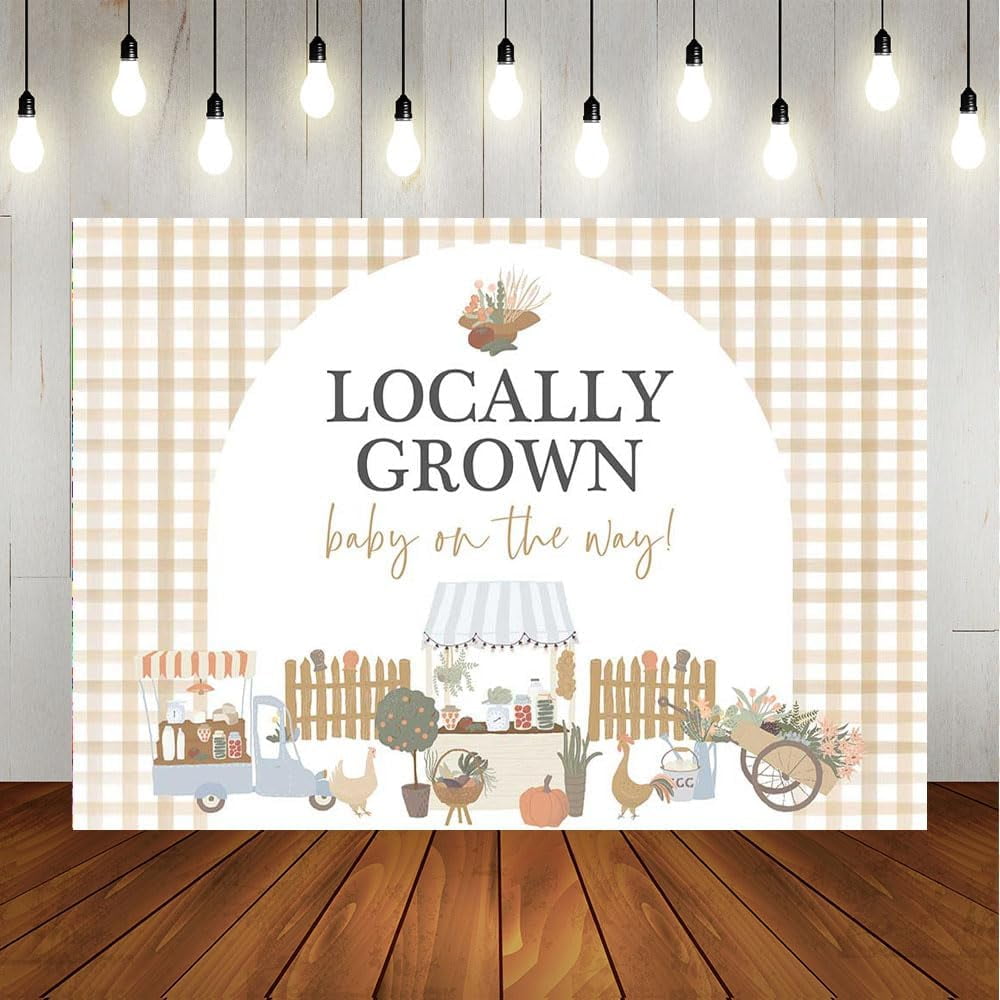 Locally Grown Baby Shower Backdrop Vegetable and Fruit Baby Shower ...