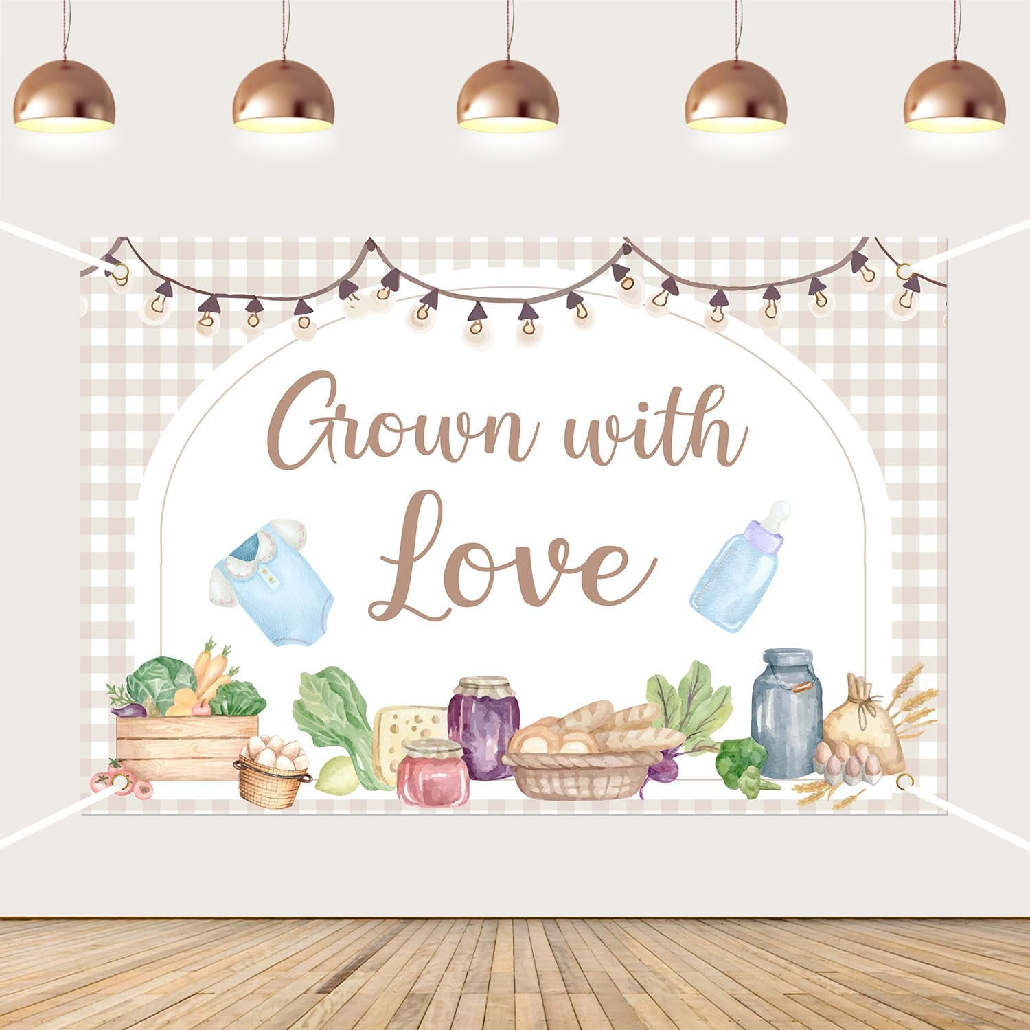 Locally Grown Baby Shower Decorations Grown with Love Backdrop Farmers ...