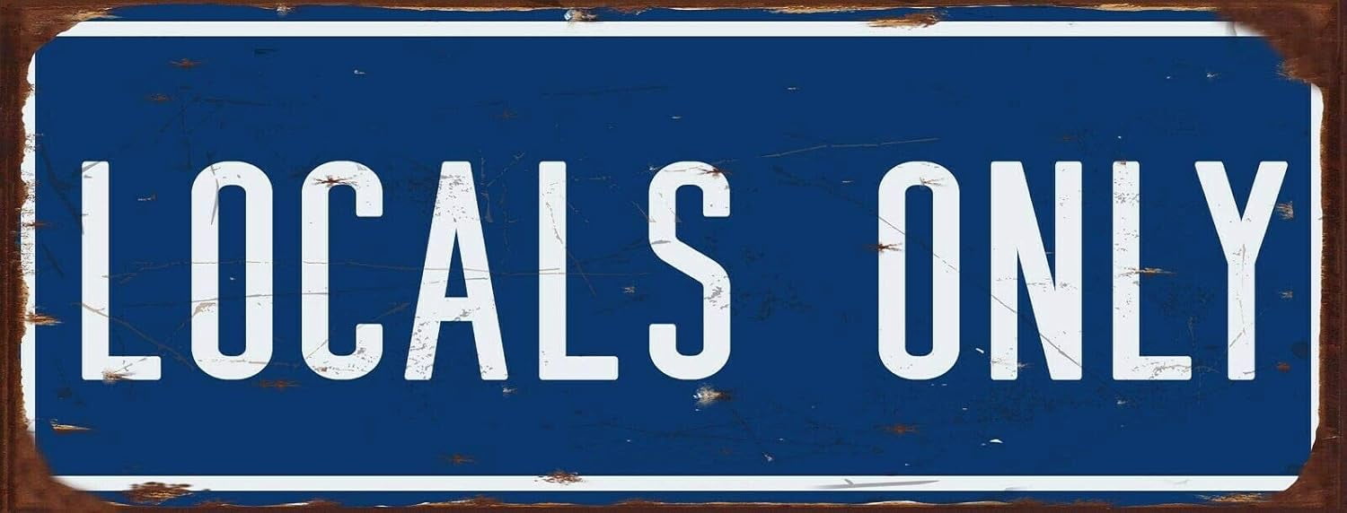Locals Only Rusty Vintage Metal Tin Sign - Surfing Beach Decor Wall Art ...