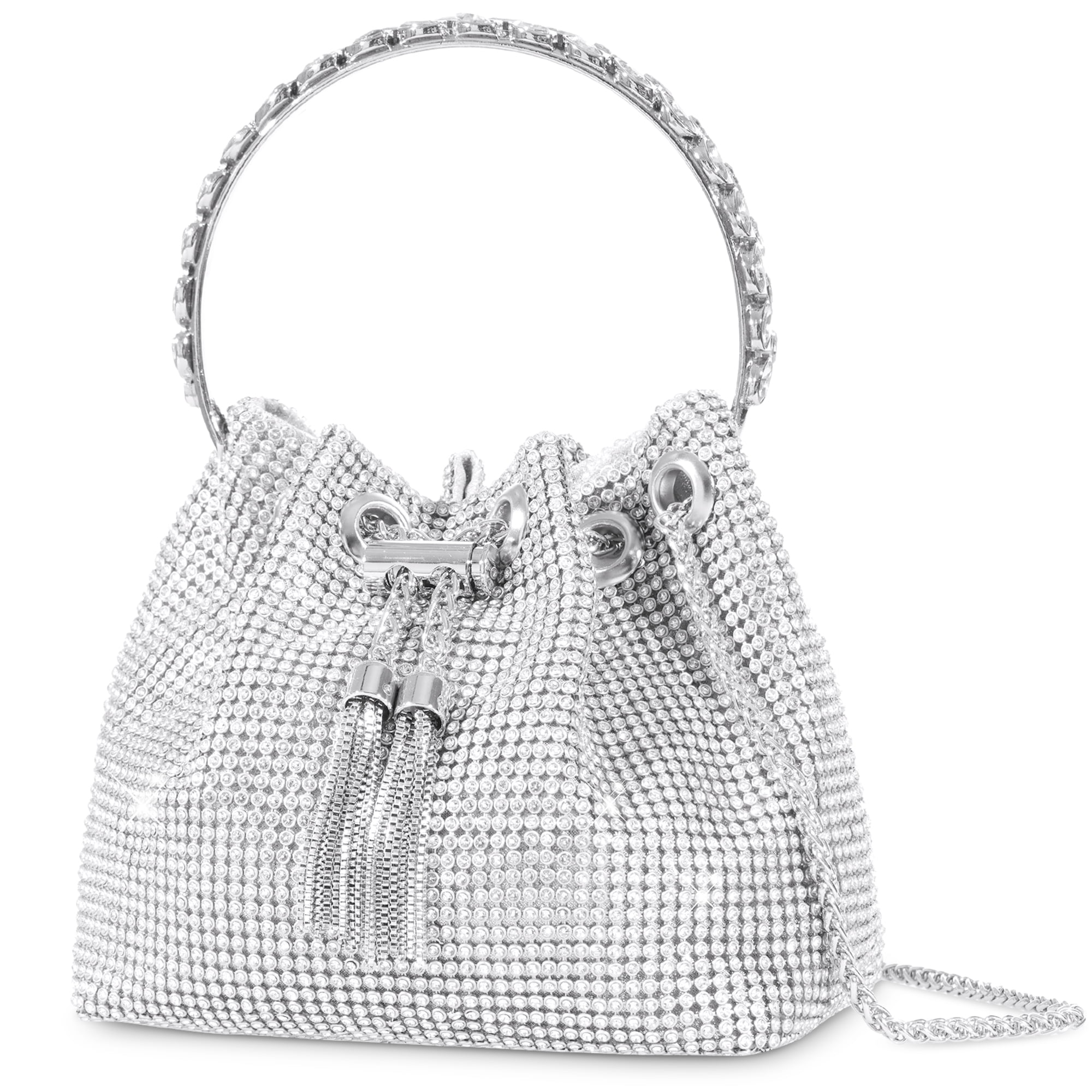 Women's Sparkly Rhinestone Clutch Evening Bag, Glitter Bling Crossbody ...