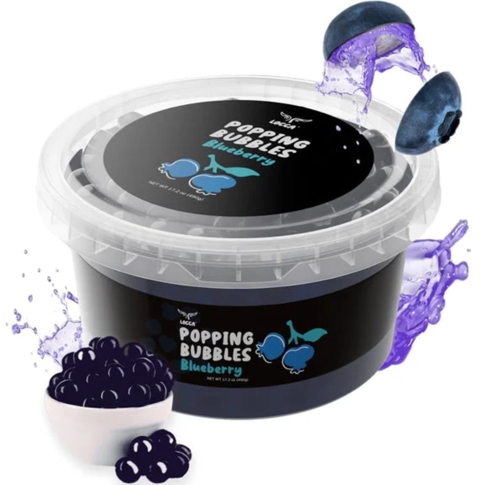 LOCCA Blueberry Popping Boba Pearls, Bursting Flavor for Boba Kits, 16 ...