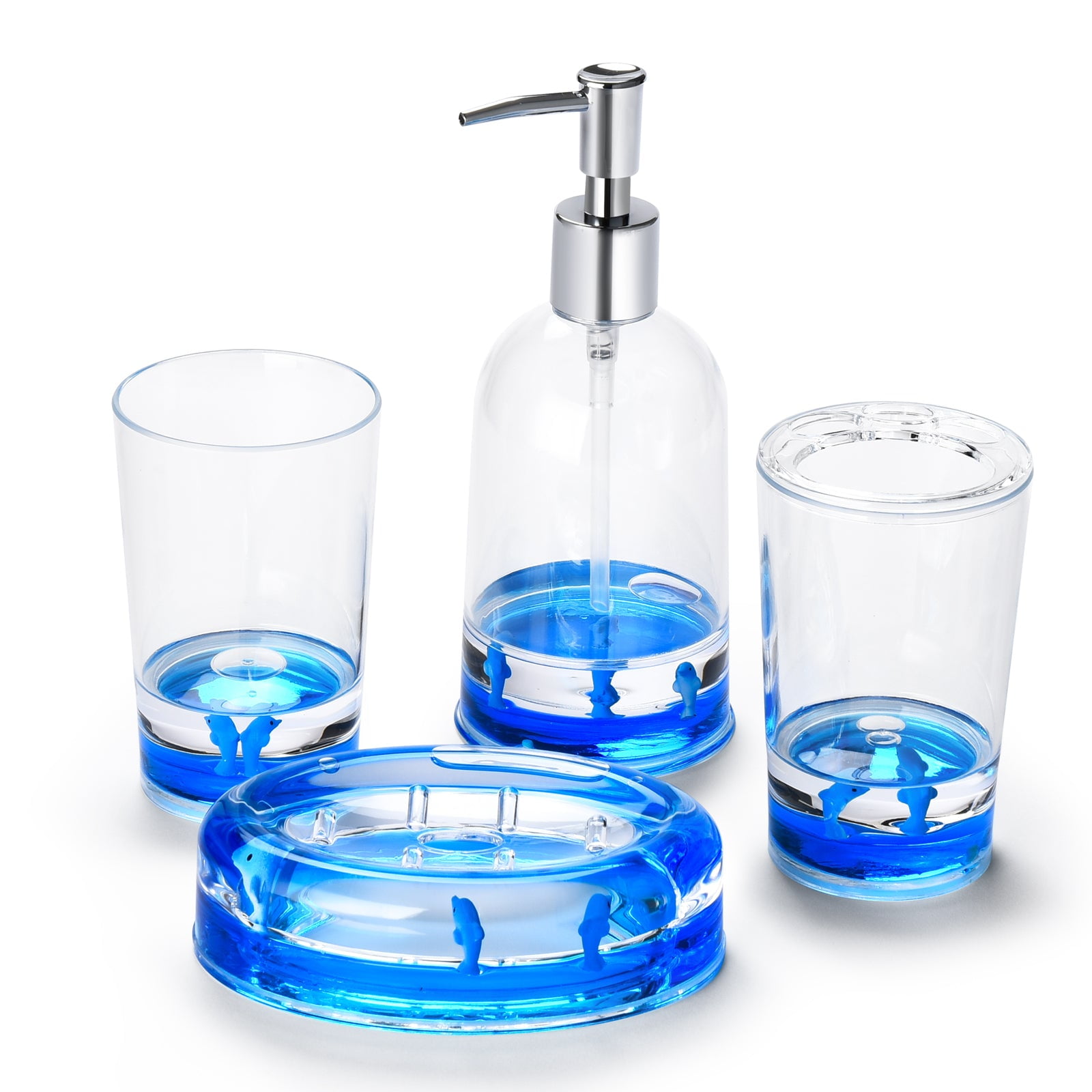 Locco Decor 4 Piece Acrylic Liquid 3D Floating Motion Bathroom Vanity ...