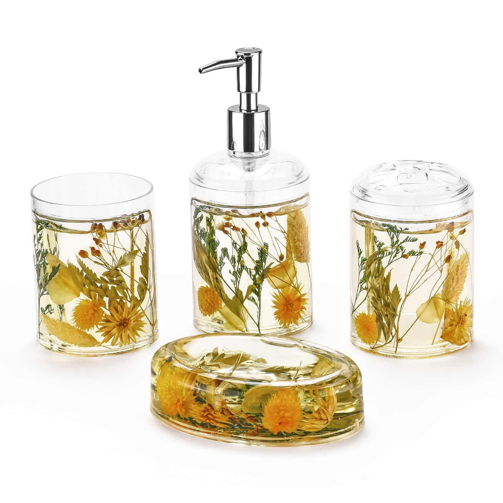 Locco Decor 4 Piece Acrylic Liquid 3D Floating Motion Bathroom Vanity ...