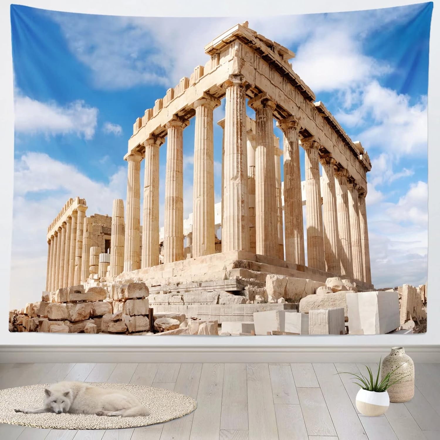 Loccor 5X4Ft Fabric Greek Tapestry Photography Backdrop Ancient ...