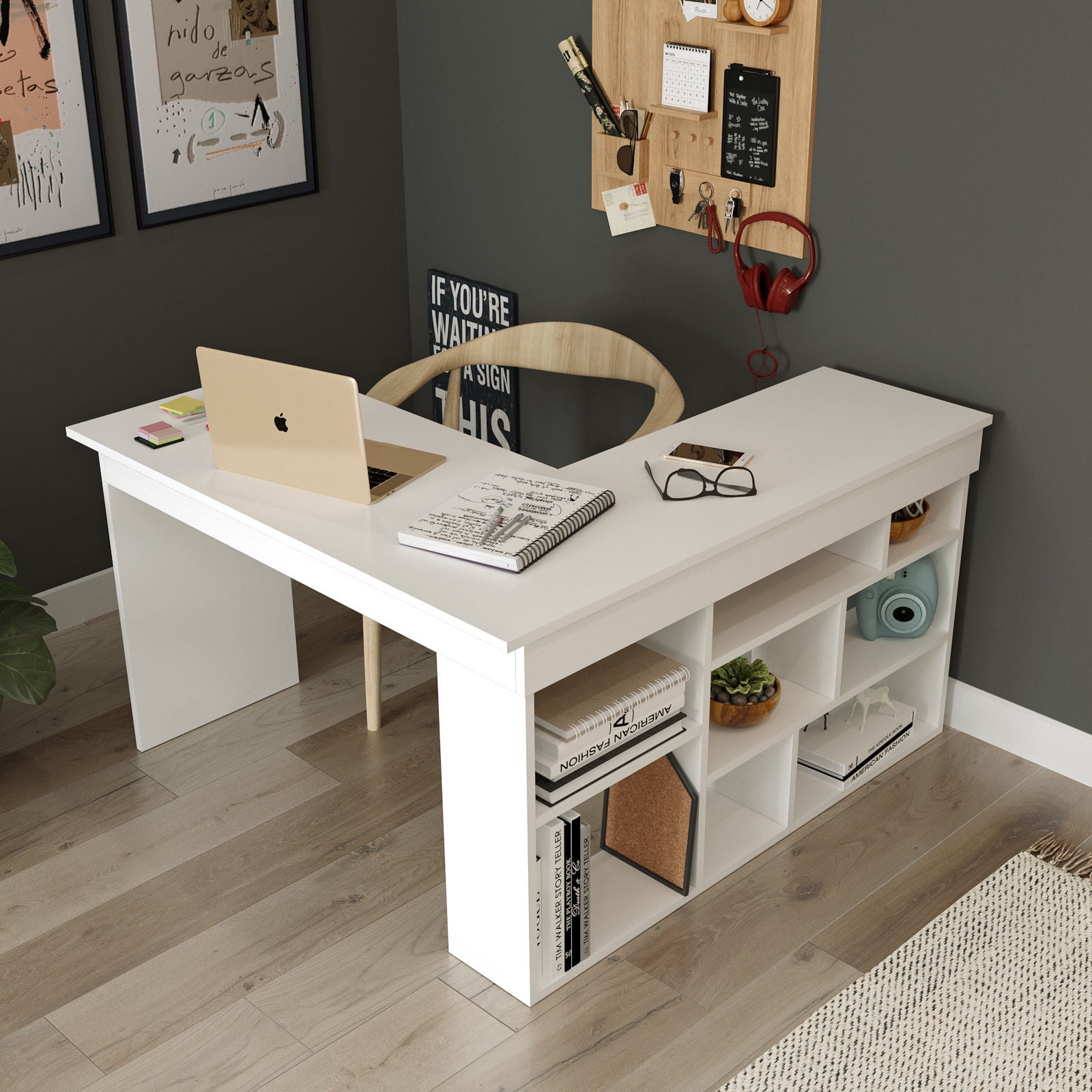 Locelso - Cree - White Study Desk - Walmart.com