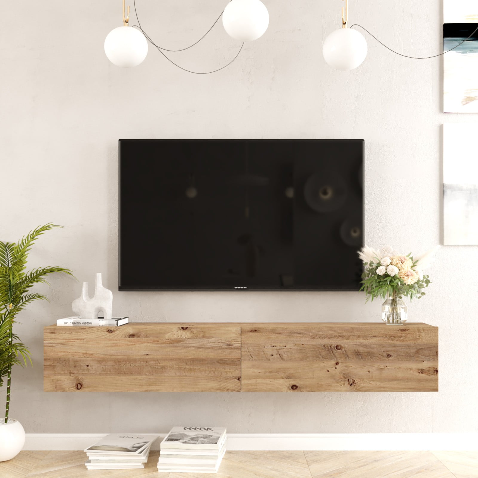 Locelso - Mera - Atlantic Pine TV Stand - Walmart.com