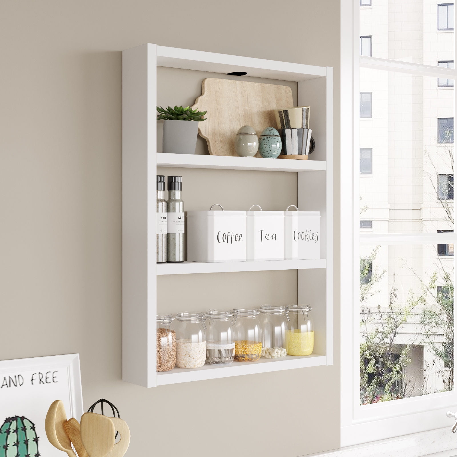 Locelso - Wally - White Wall Shelf - Walmart.com