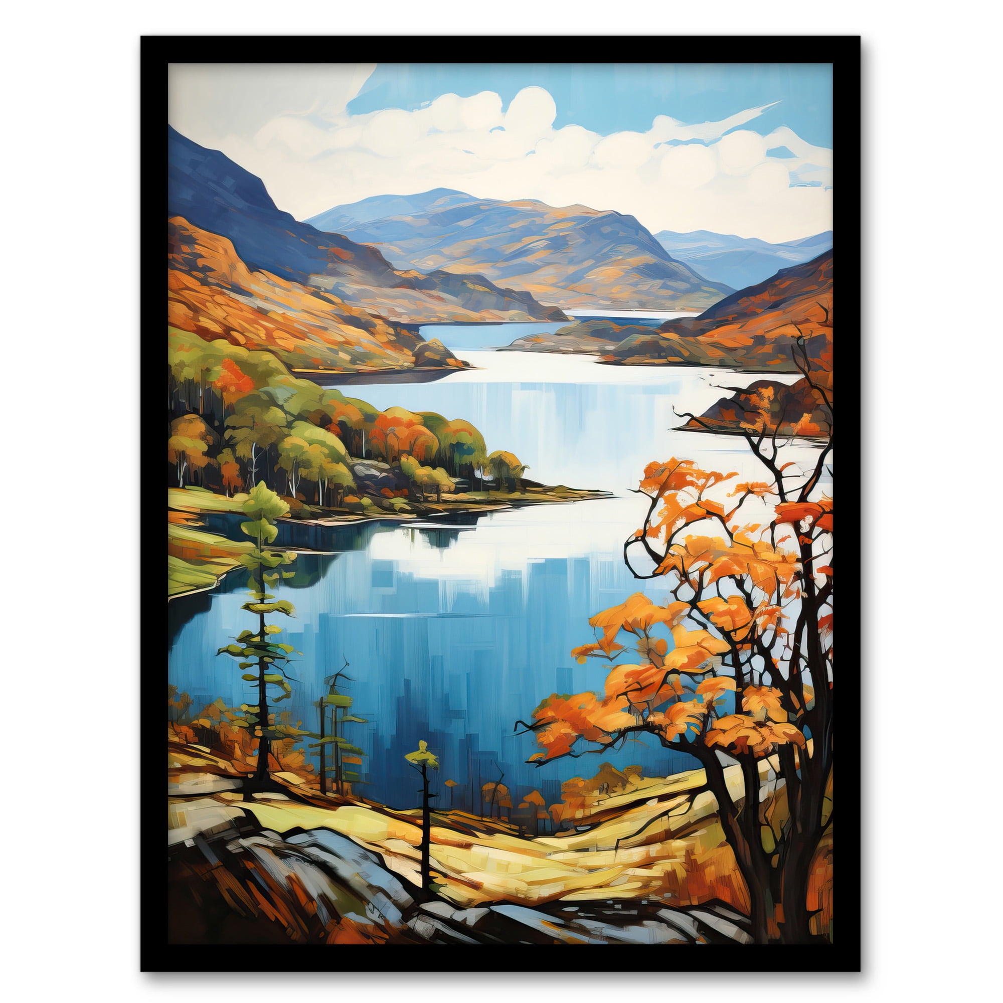 Loch Katrine Scotland Serene Loch Framed By Trossachs Artwork Painting ...