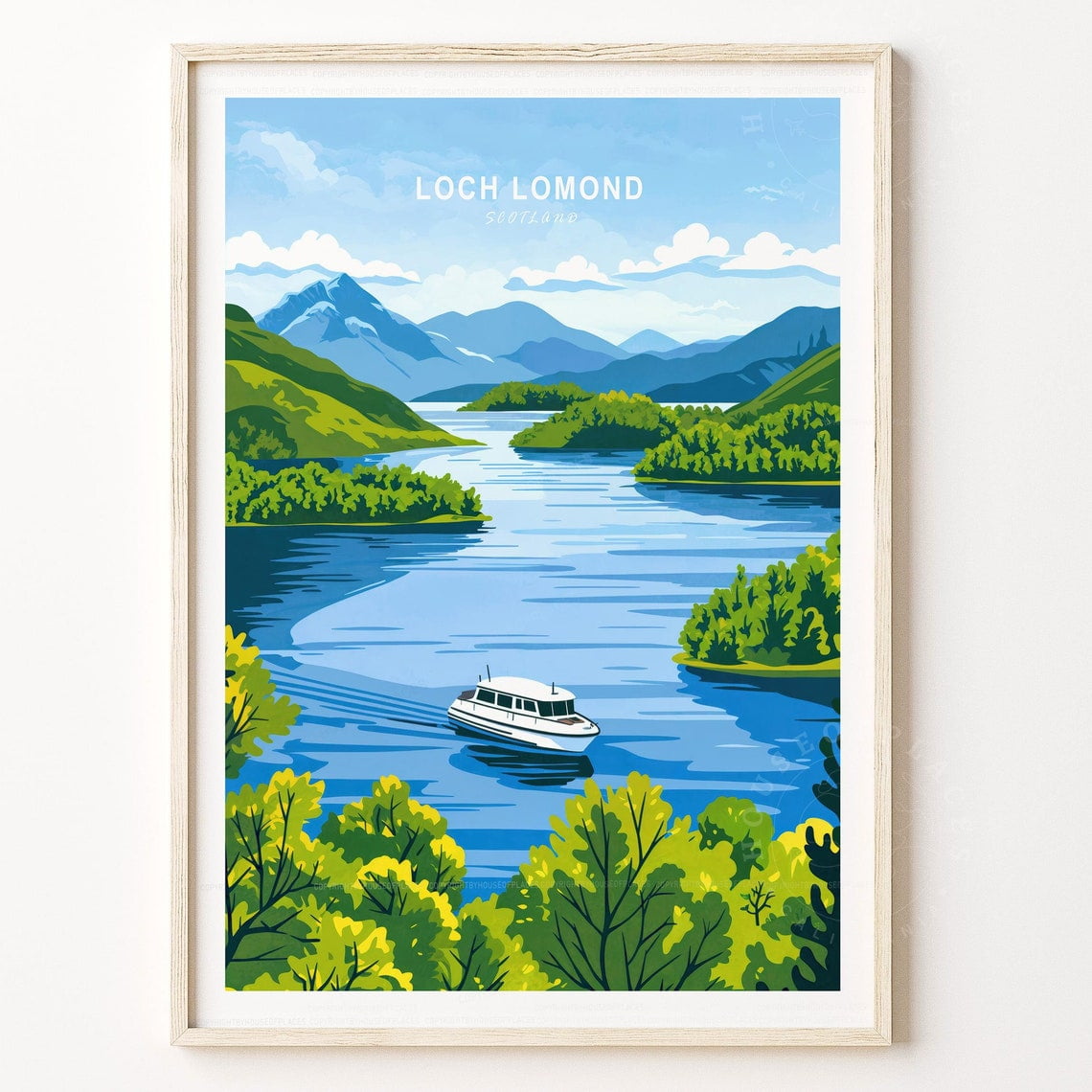 Loch Lomond Scotland Wall Art, Scotland Travel Print, Loch Lomond ...