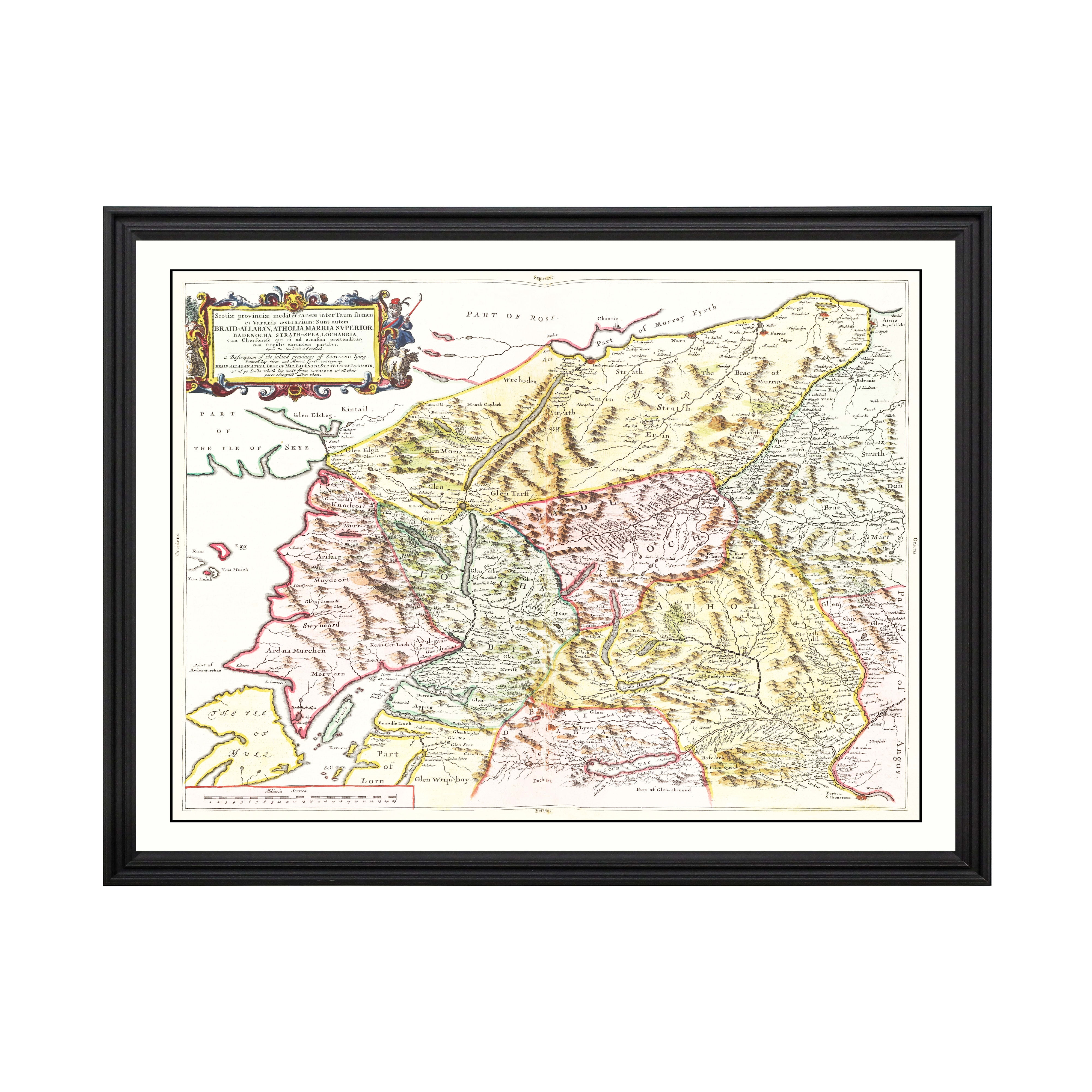 Loch Ness Scotland Art, 1665 Vintage Map of Loch Ness Scotland History ...