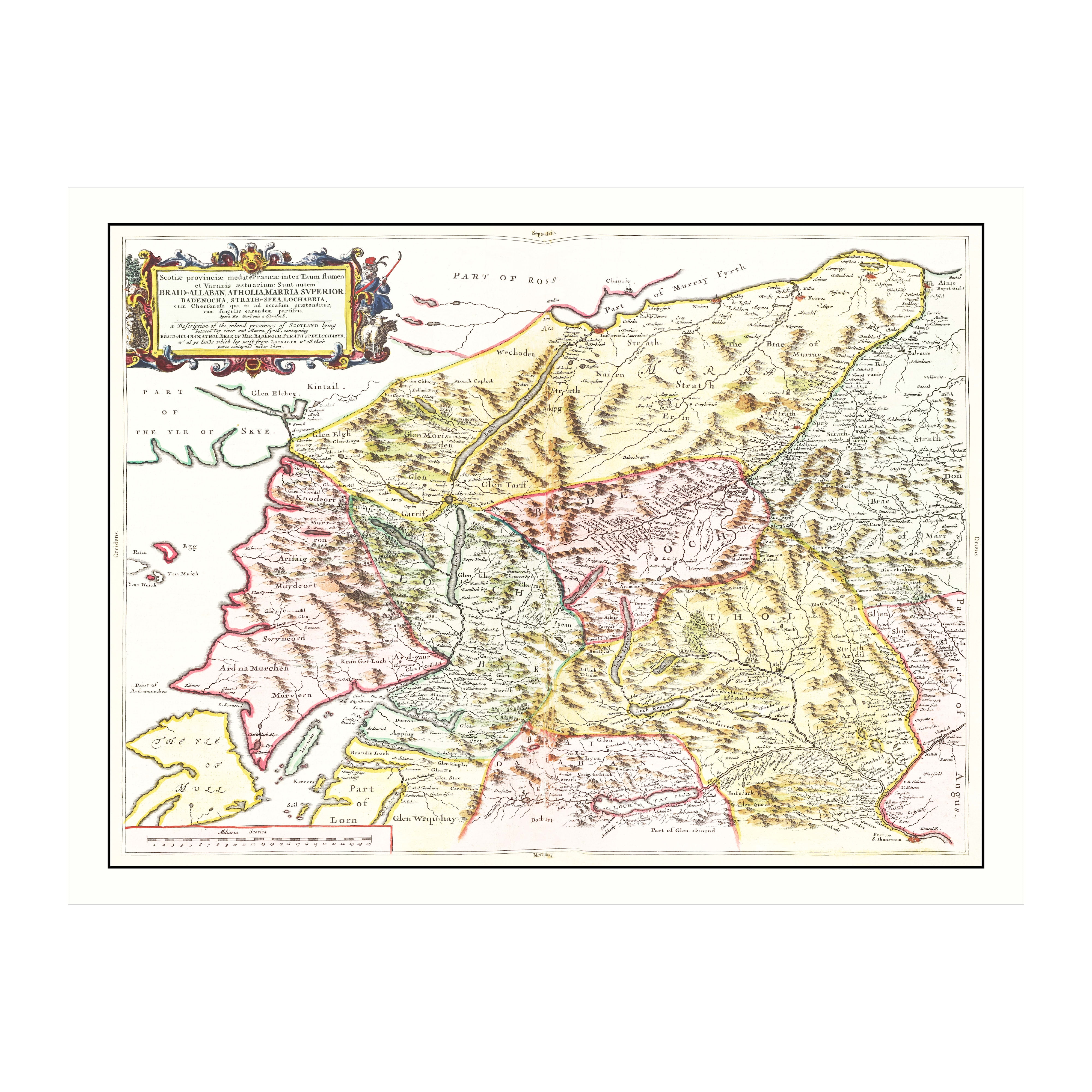 Loch Ness Scotland Art, 1665 Vintage Map of Loch Ness Scotland History ...