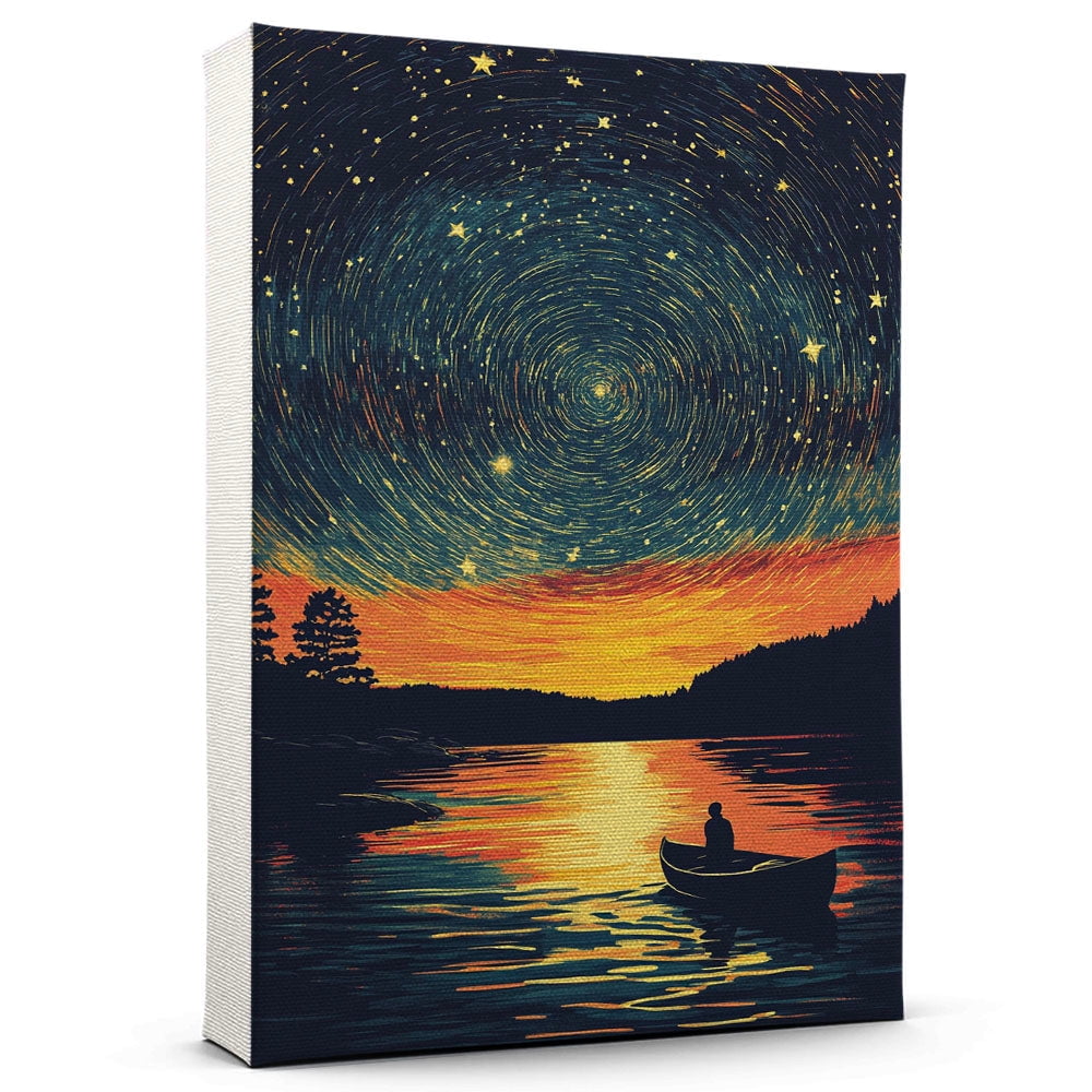 Loch Sheldrake Travel Canvas Prints, New York Starry Night Travel decor ...