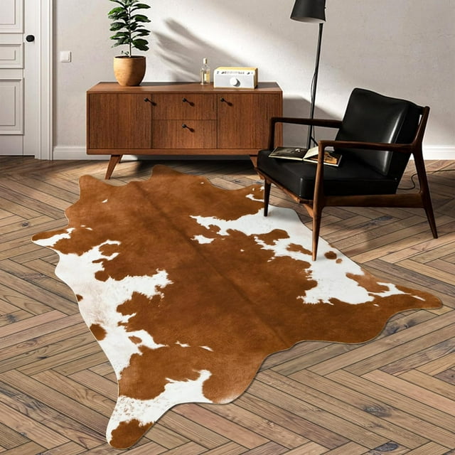 Lochas Faux Cowhide Rug Cow Print Area Rug for Bedroom Living Room Home ...