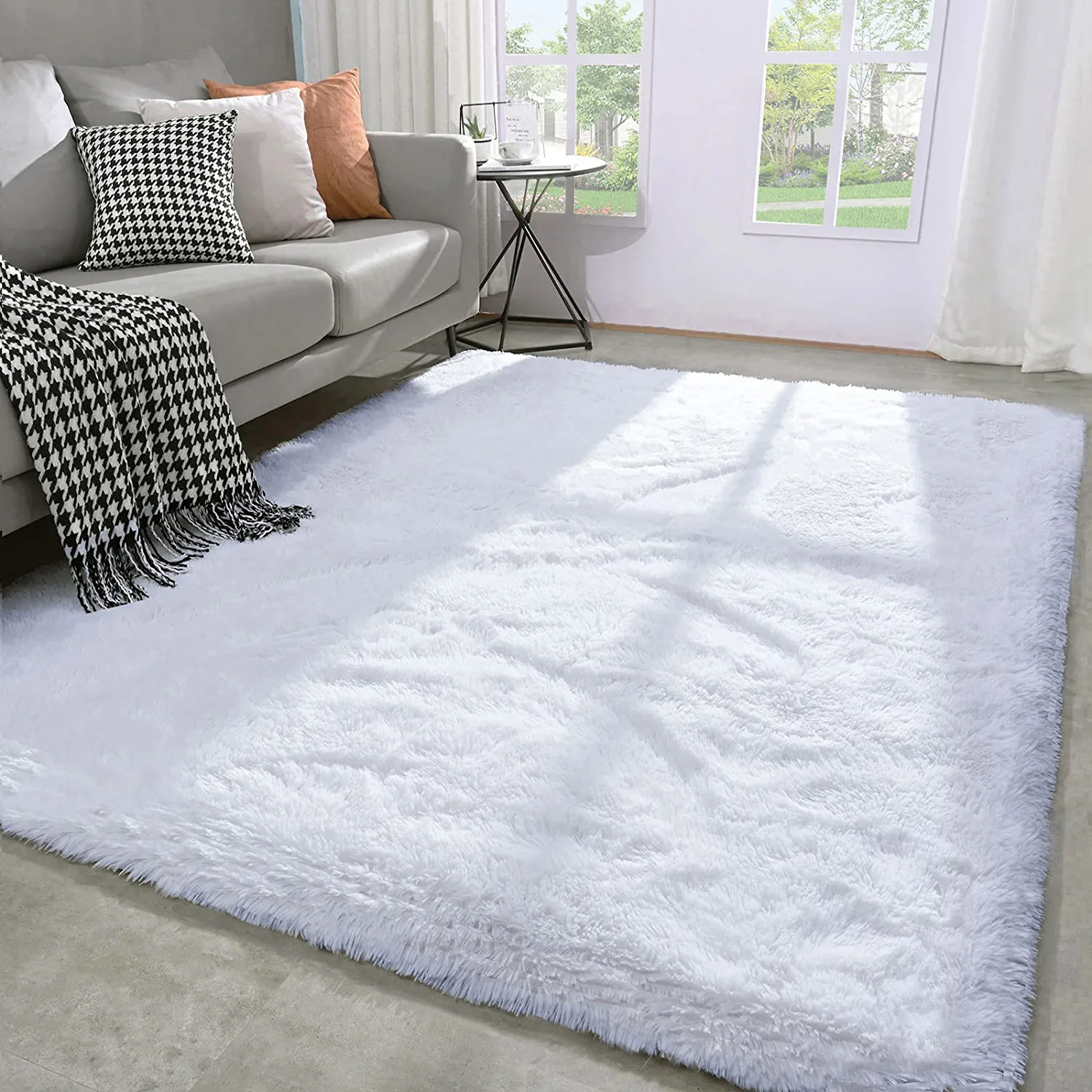 Lochas Fluffy Rug Soft Fuzzy Shag Carpet for Bedroom Living Room Indoor ...