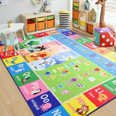 Free Shipping! TWINNIS Kids Play Rug Animal Carpet ABC Educational Rug ...