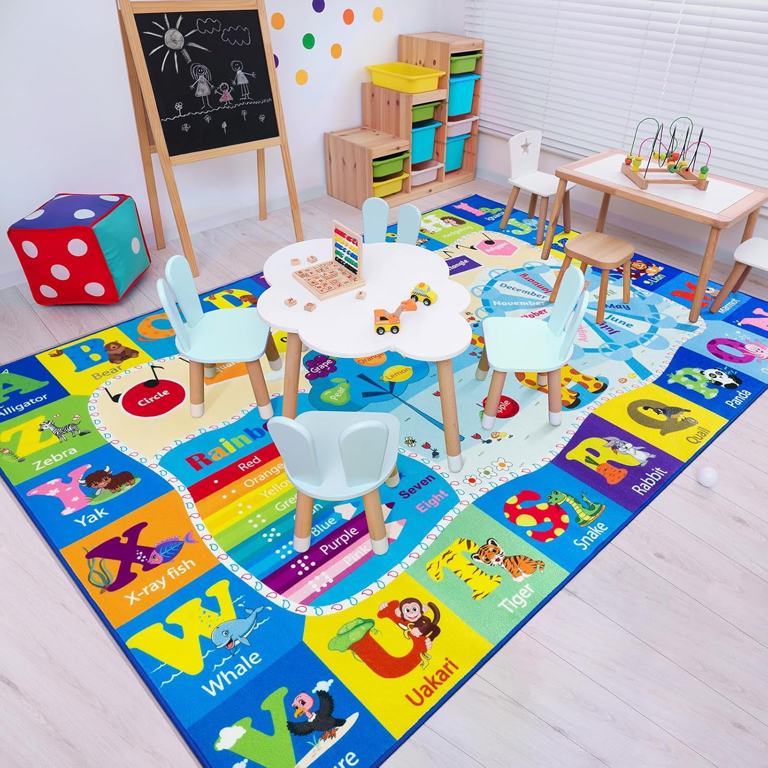 Lochas Kids Play Rug Mat Educational & Fun Carpet Soft Animal Learning ...