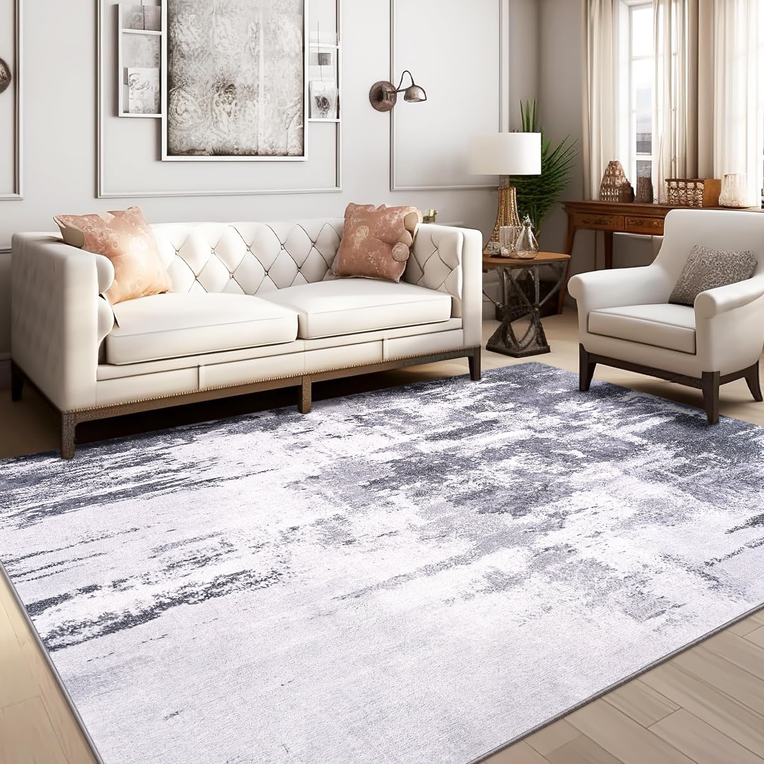 Lochas Modern Abstract Rugs Fluffy Vintage Area Rug for Living Room ...