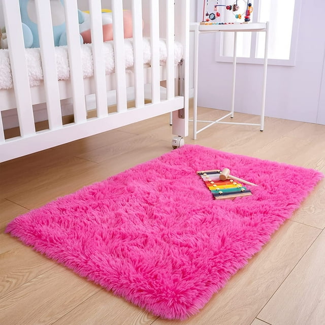 Lochas Soft Fluffy Shag Area Rug for Bedroom, Kids Room, Nursery, 2'x3 ...