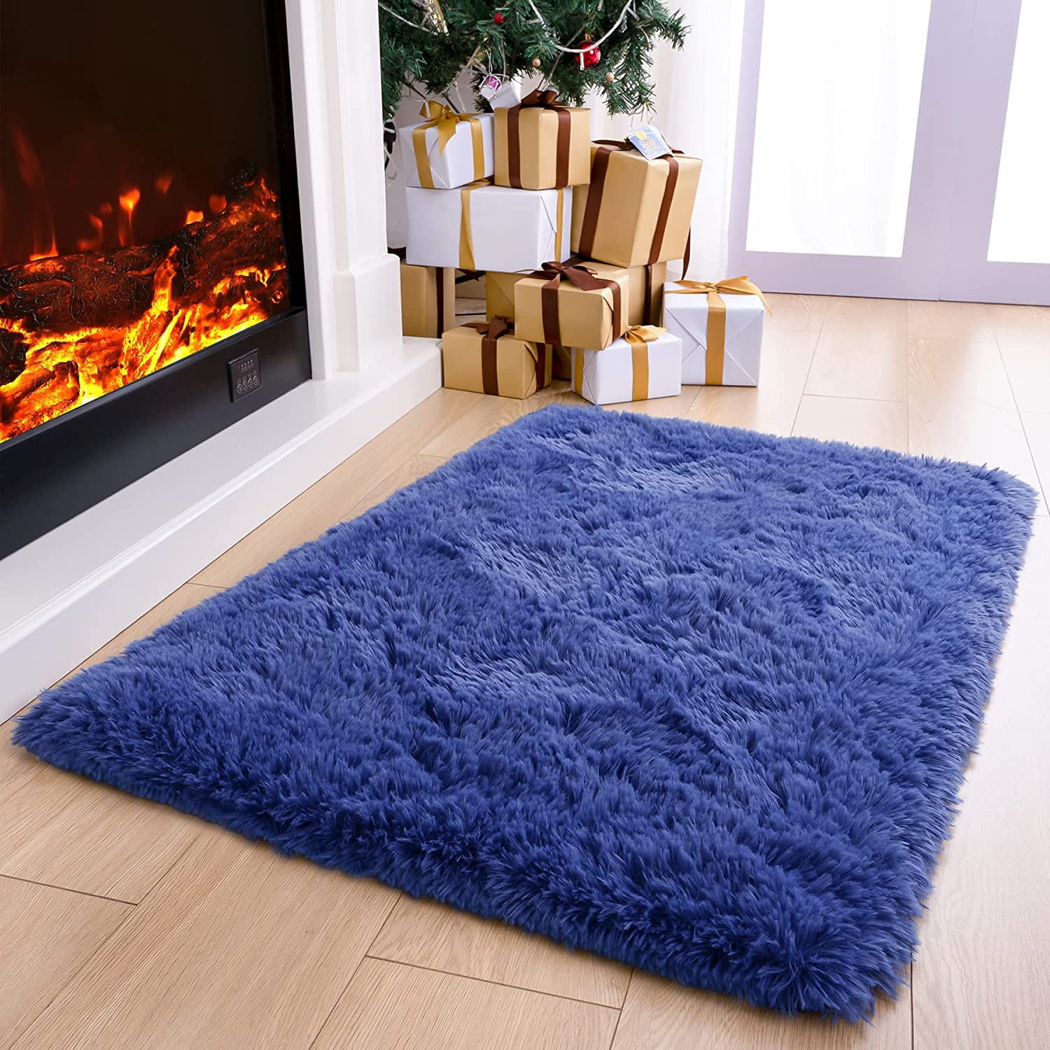 Lochas Furry Fuzzy Plush Soft Area Rug Shaggy Rugs for Bedroom Kids ...