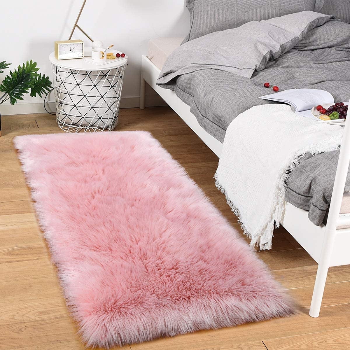 Lochas Soft Fluffy Rugs Faux Sheepskin Area Rug for Bedroom Living Room ...