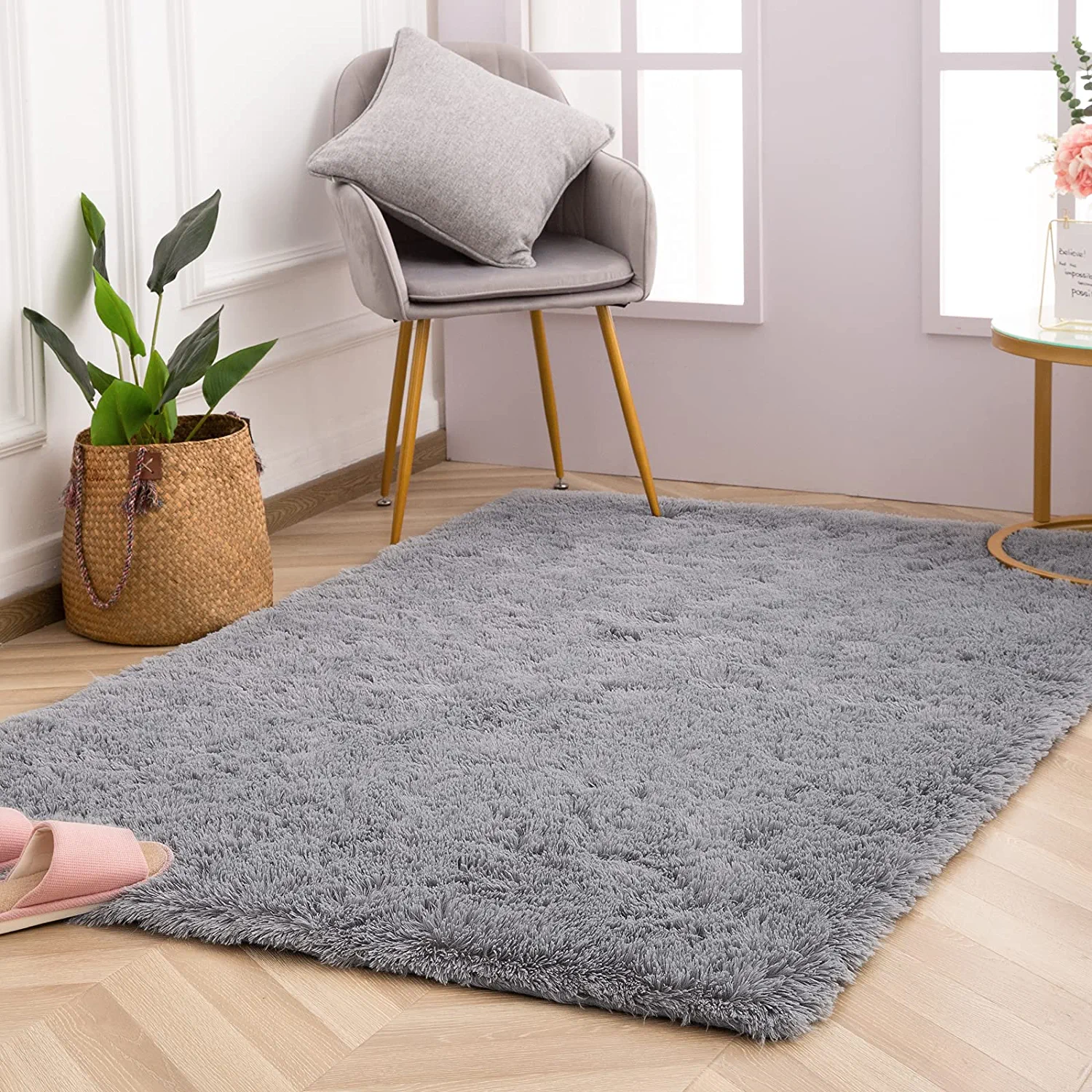 Lochas Soft Fluffy Rugs Shaggy Plush Area Rug for Bedroom Living Room ...