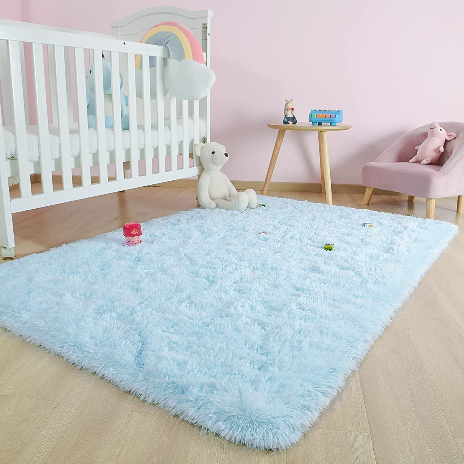Lochas Soft Plush Fluffy Rugs, 4'x6' Indoor Shaggy Rug, Light Blue, for ...