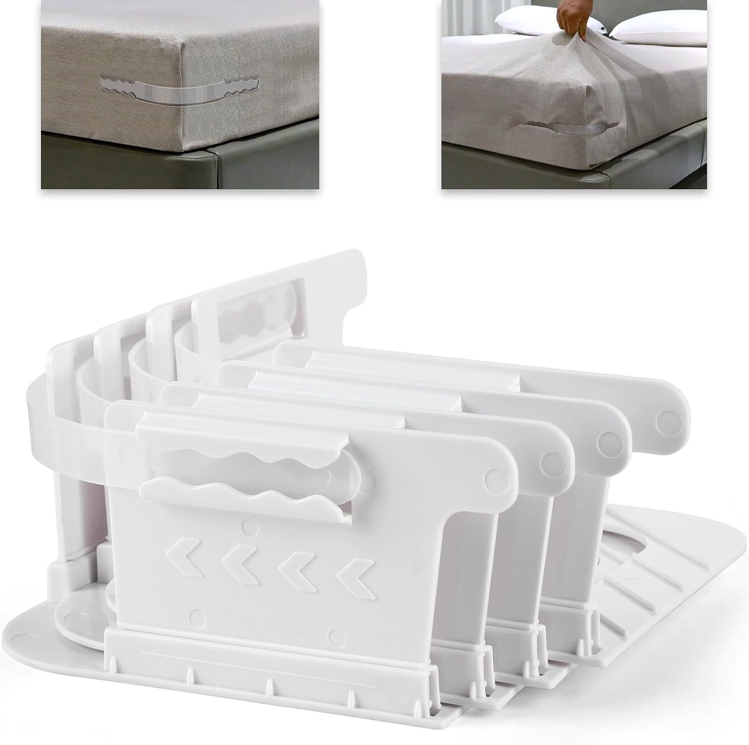 Lock Bed Sheet Holders for Corners - Bed Sheet Holder Straps Fit for All Mattress Types, Fitted ...