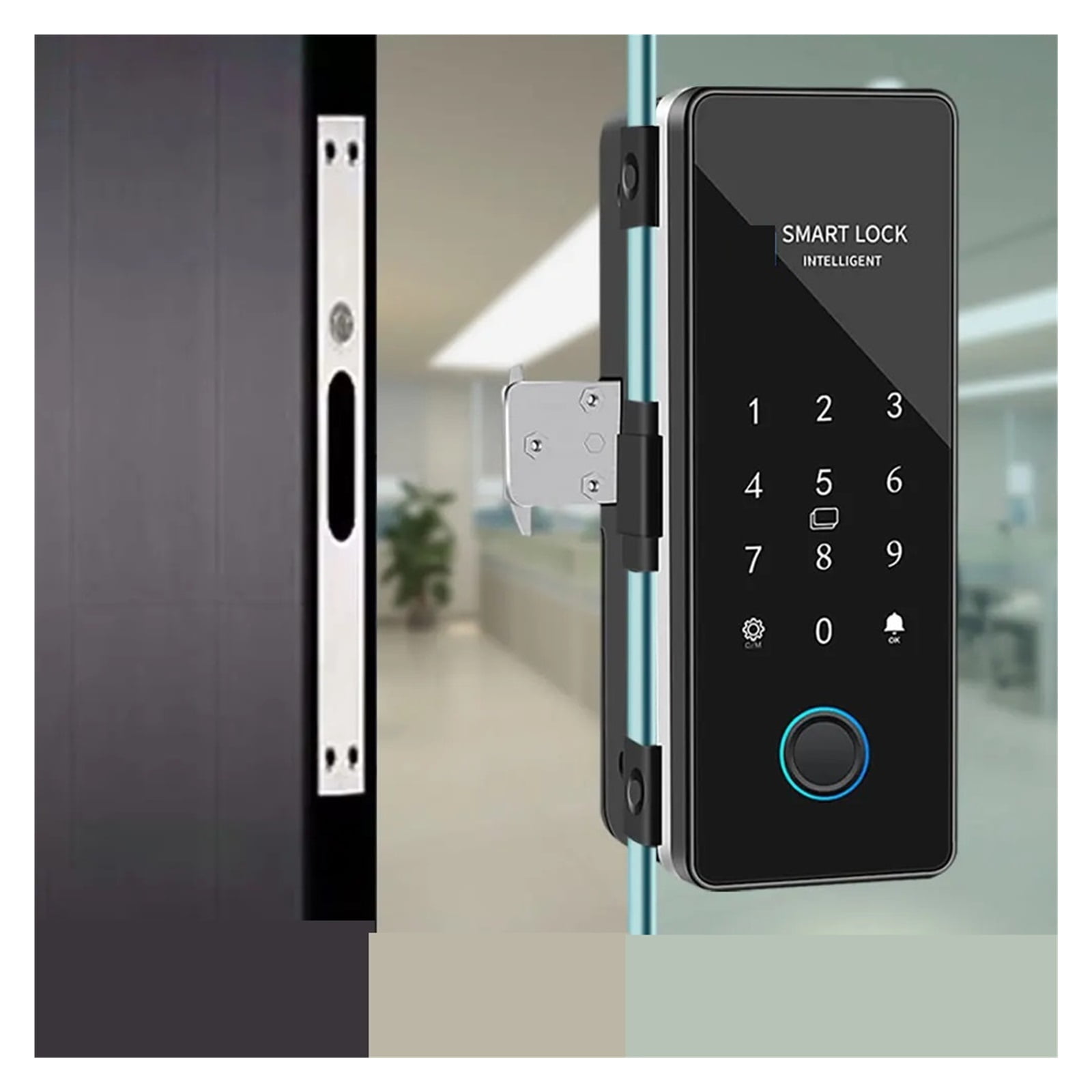 Lock Bluetooth Smart Glass Door Lock with Remote Unlock,Fingerprint ...