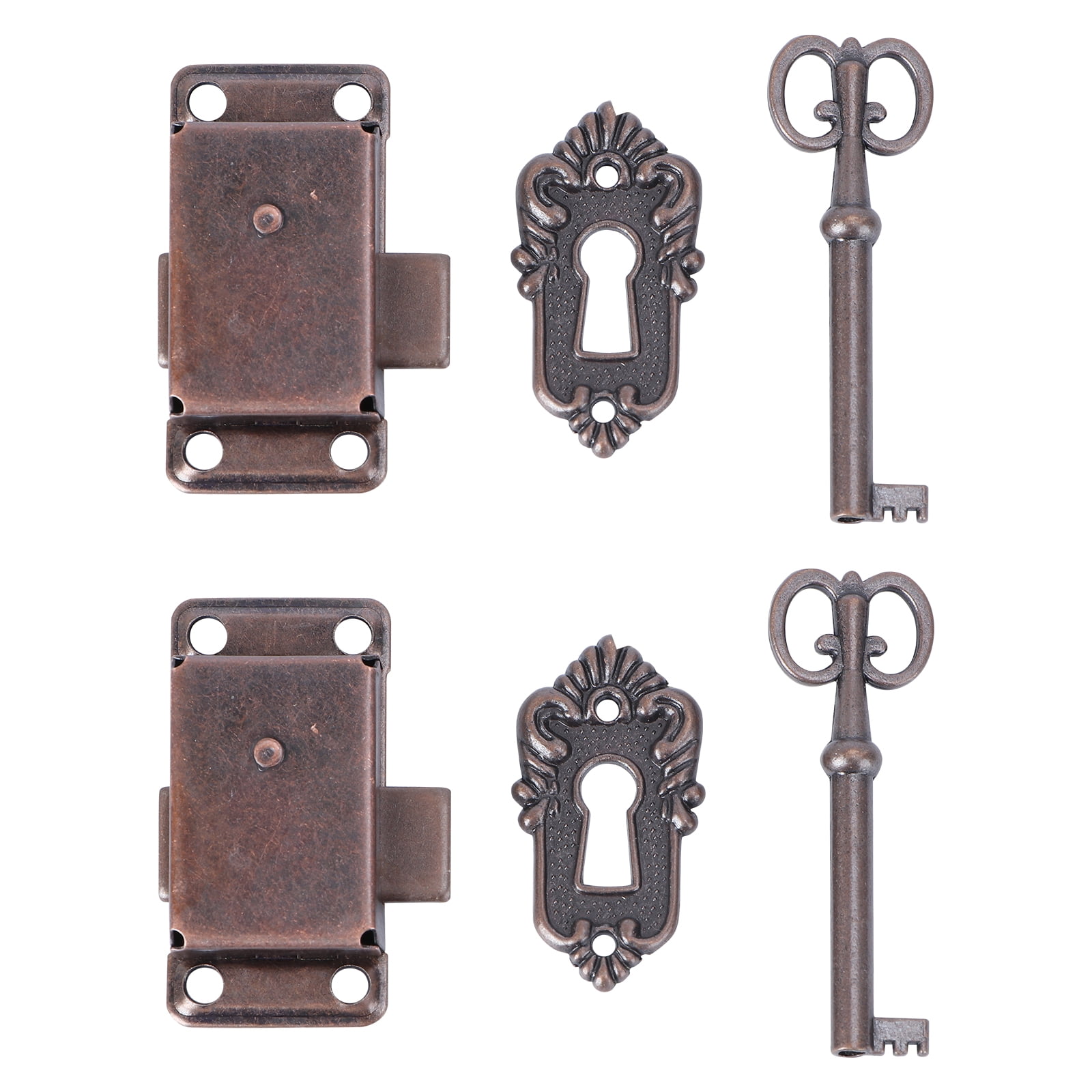 Lock Box Latches Key Case Jewelry Alloy Bronze Cabinet Red Decorative ...